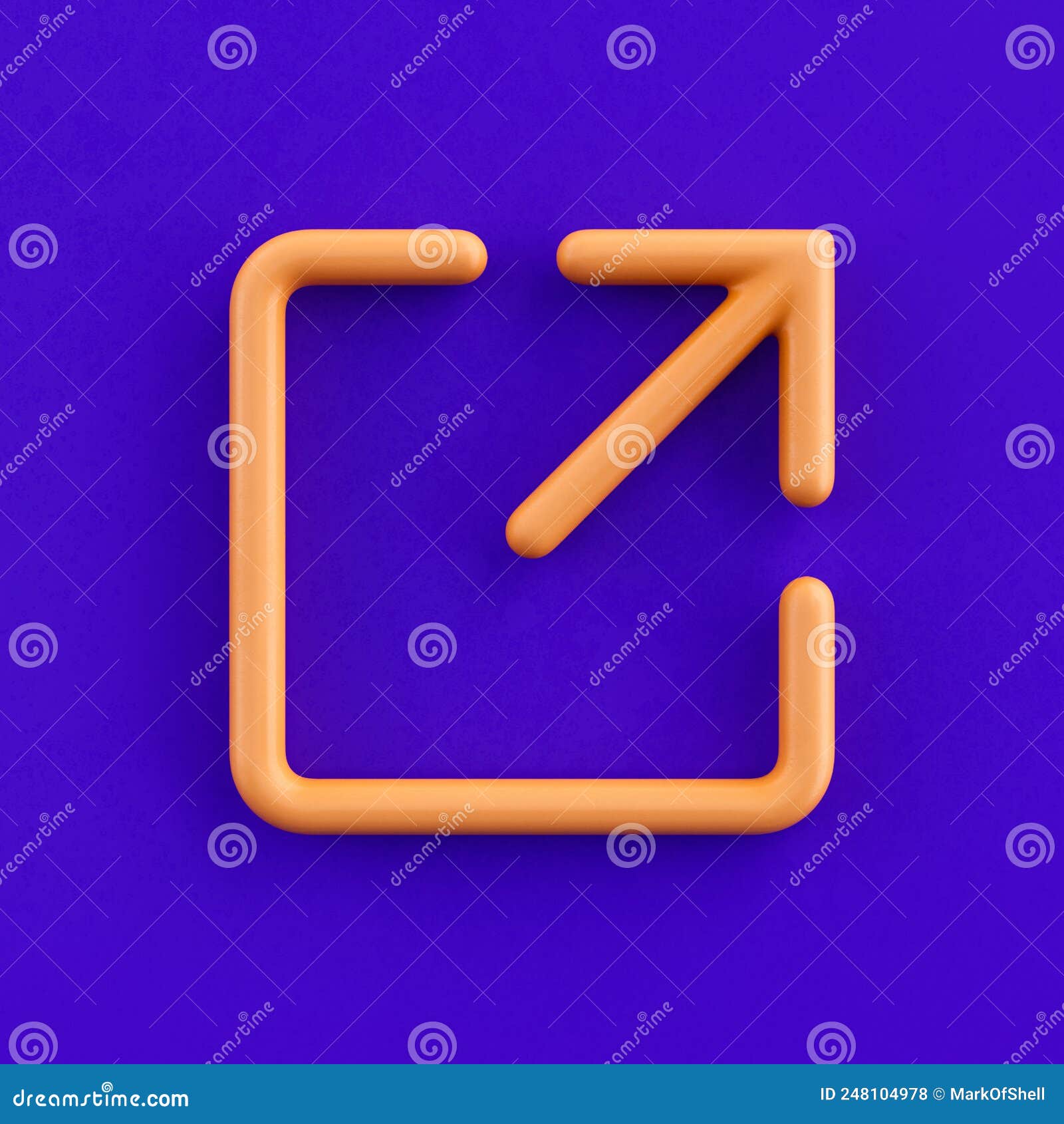 3d Icon Launch App, Outline Yellow Arrow Icon, Direction Symbol, 3d ...