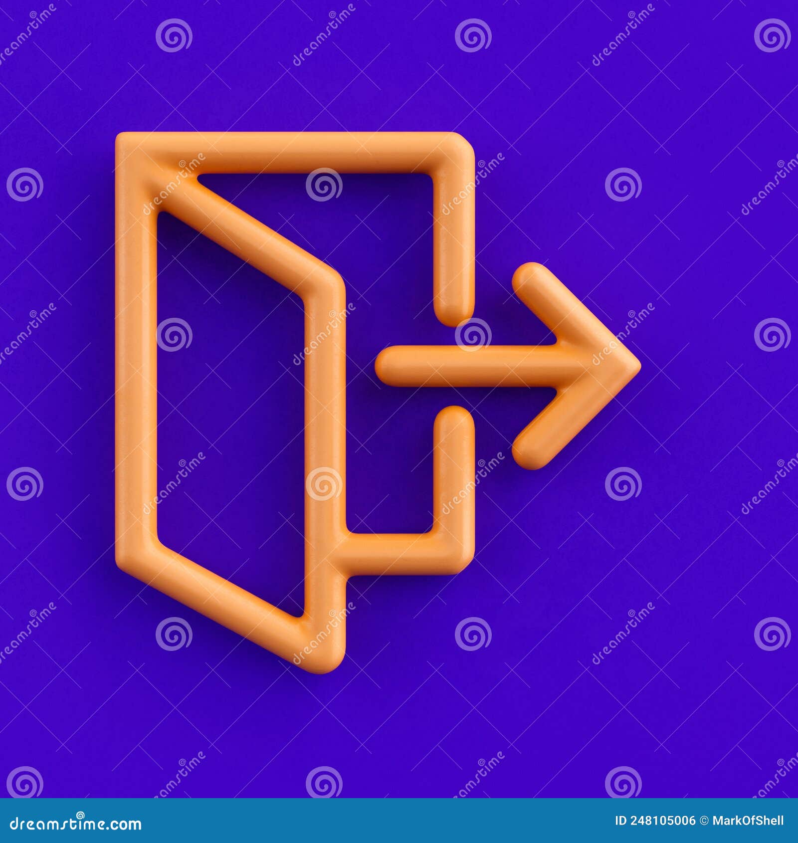 3d Icon Leave, Outline Yellow Arrow Icon, Direction Symbol, 3d ...