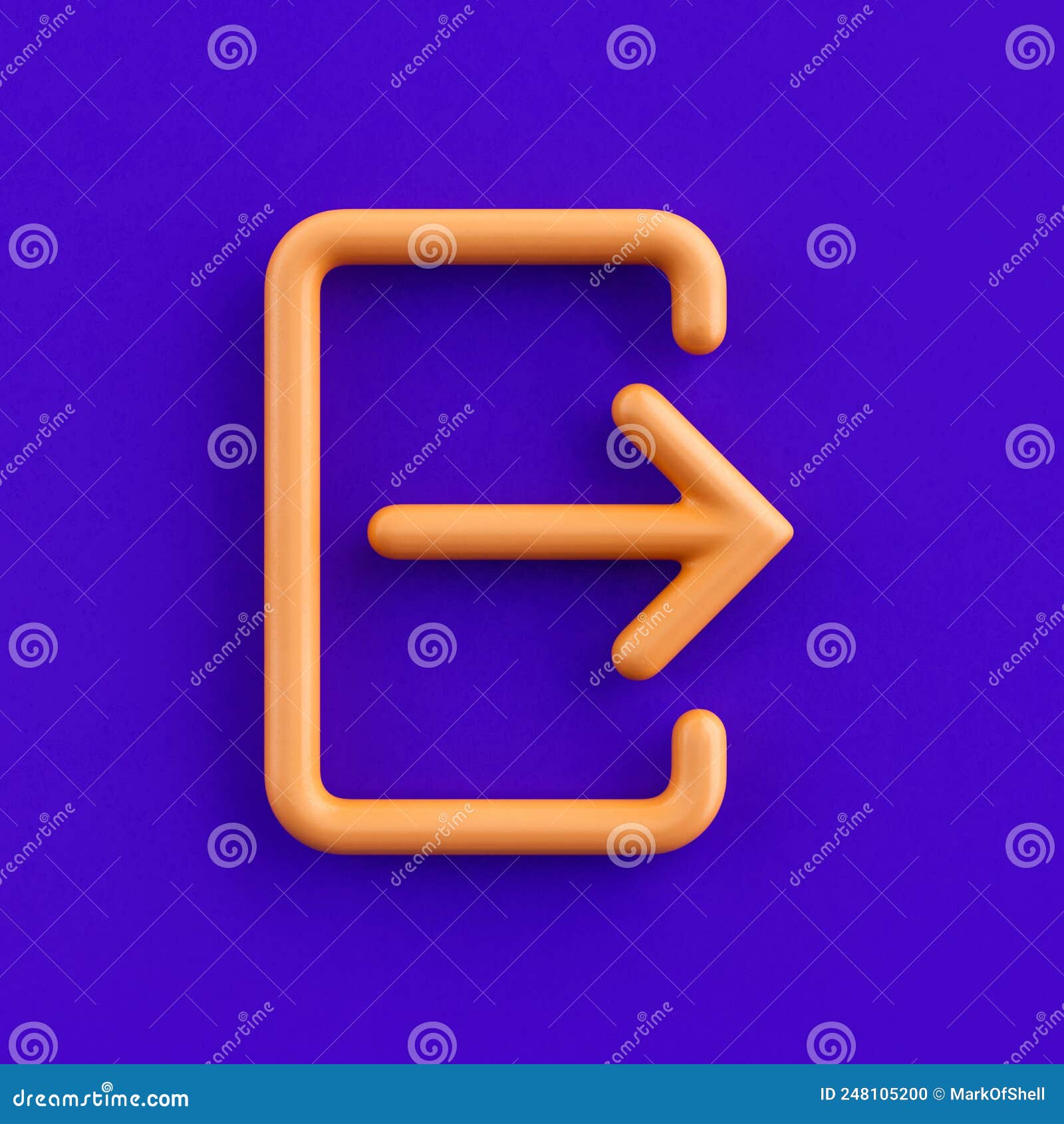 3d Icon Logout, Outline Yellow Arrow Icon, Direction Symbol, 3d ...