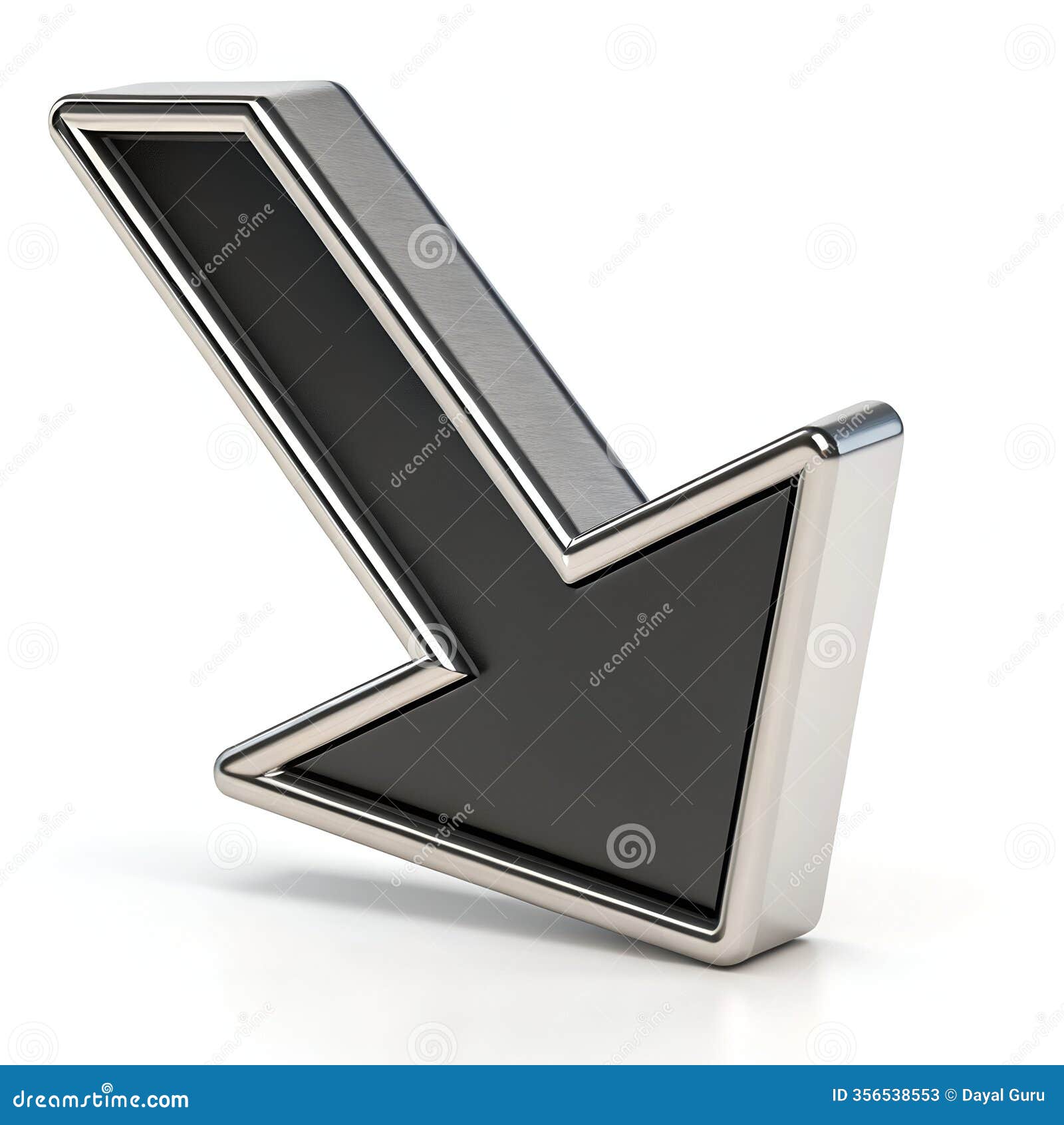 Lower Left Speed Arrow 3D Icon on White Background â€ Motion and Speed ...