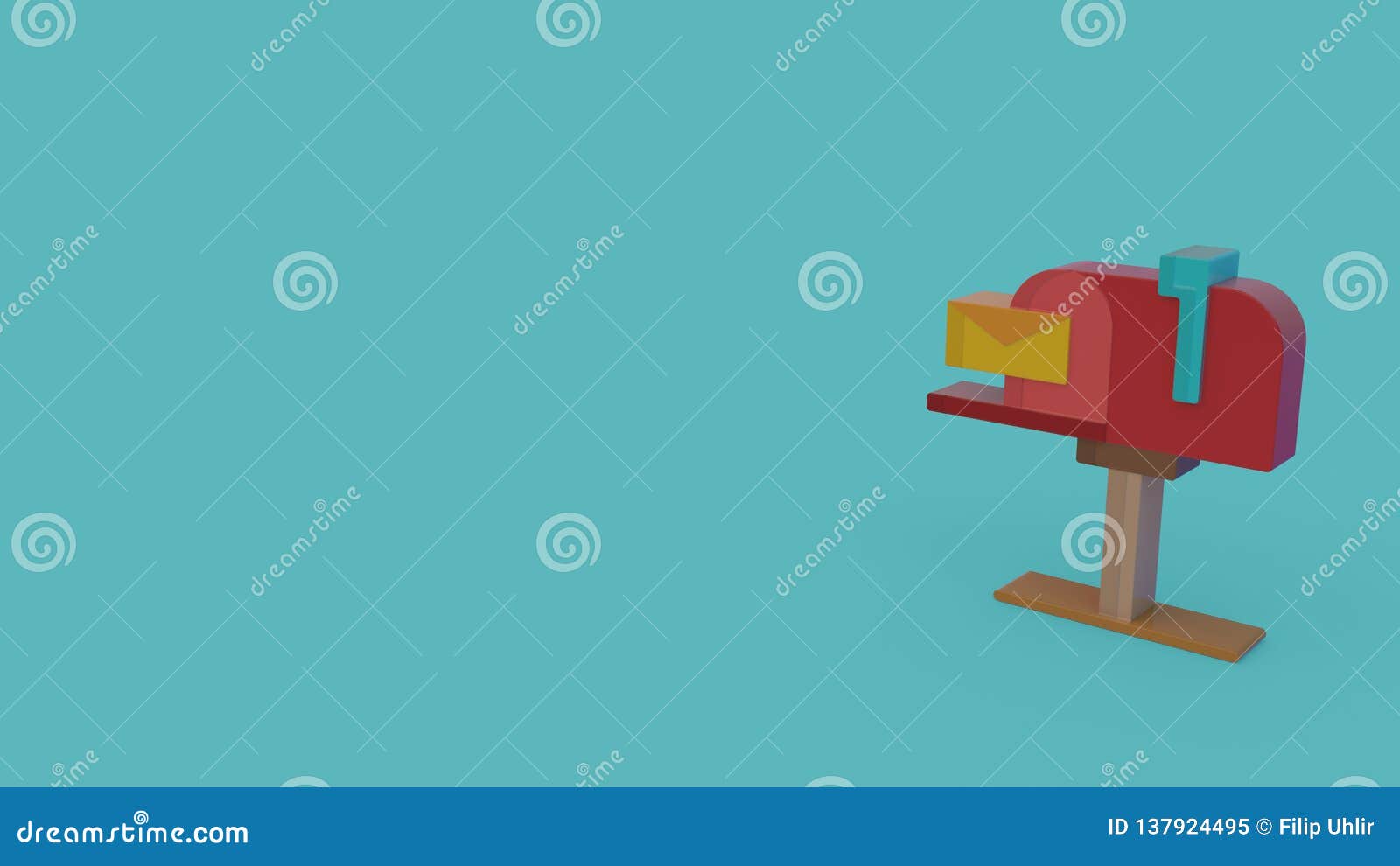 3d icon of mailbox stock illustration. Illustration of isolated - 137924495