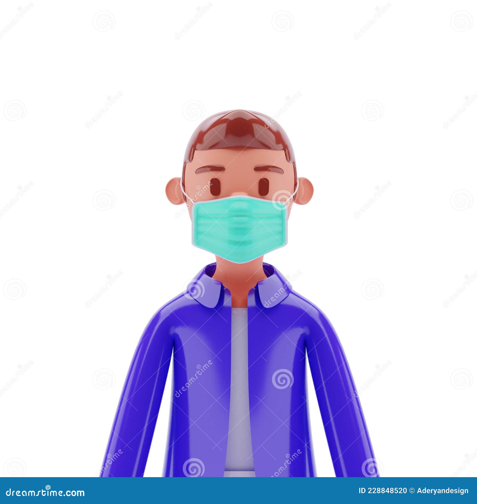 3d Icon Man Using Mask Medical Equipment Stock Illustration ...