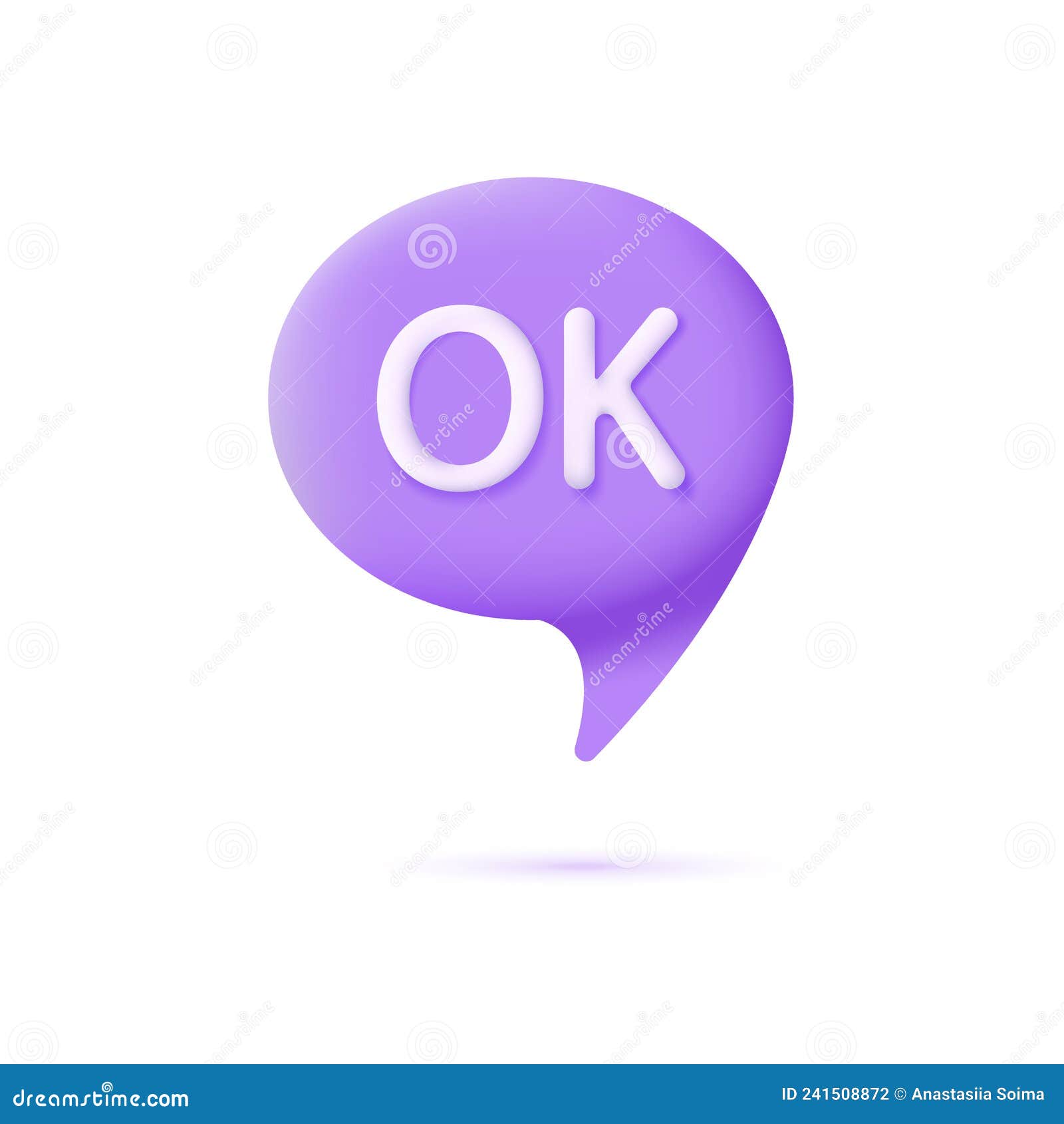 3d Icon OK Chat Message Isolated on White Background. Concept of Talk ...