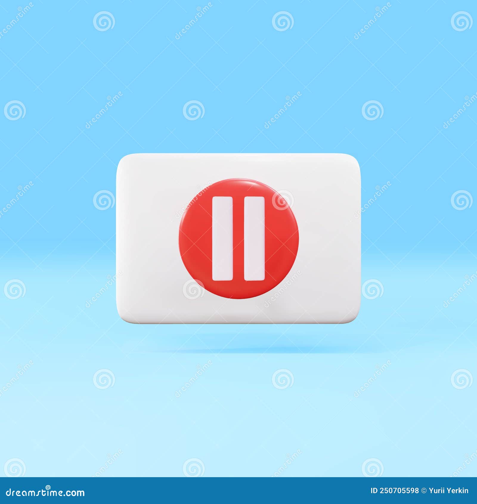 3d Icon Pause on Blue Background. Vector Illustration Stock Vector ...