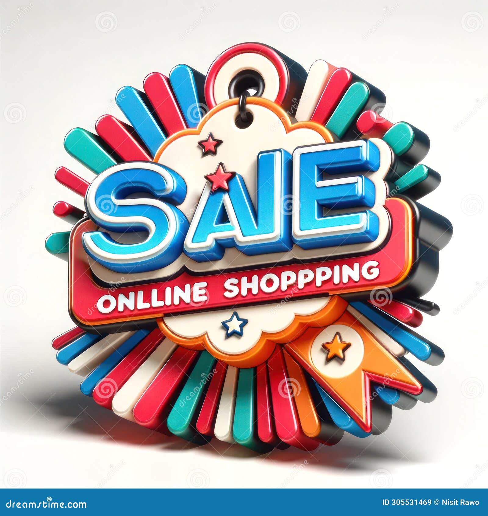 3d Icon Promotion on White Background,Online Shop Concept Stock Image ...