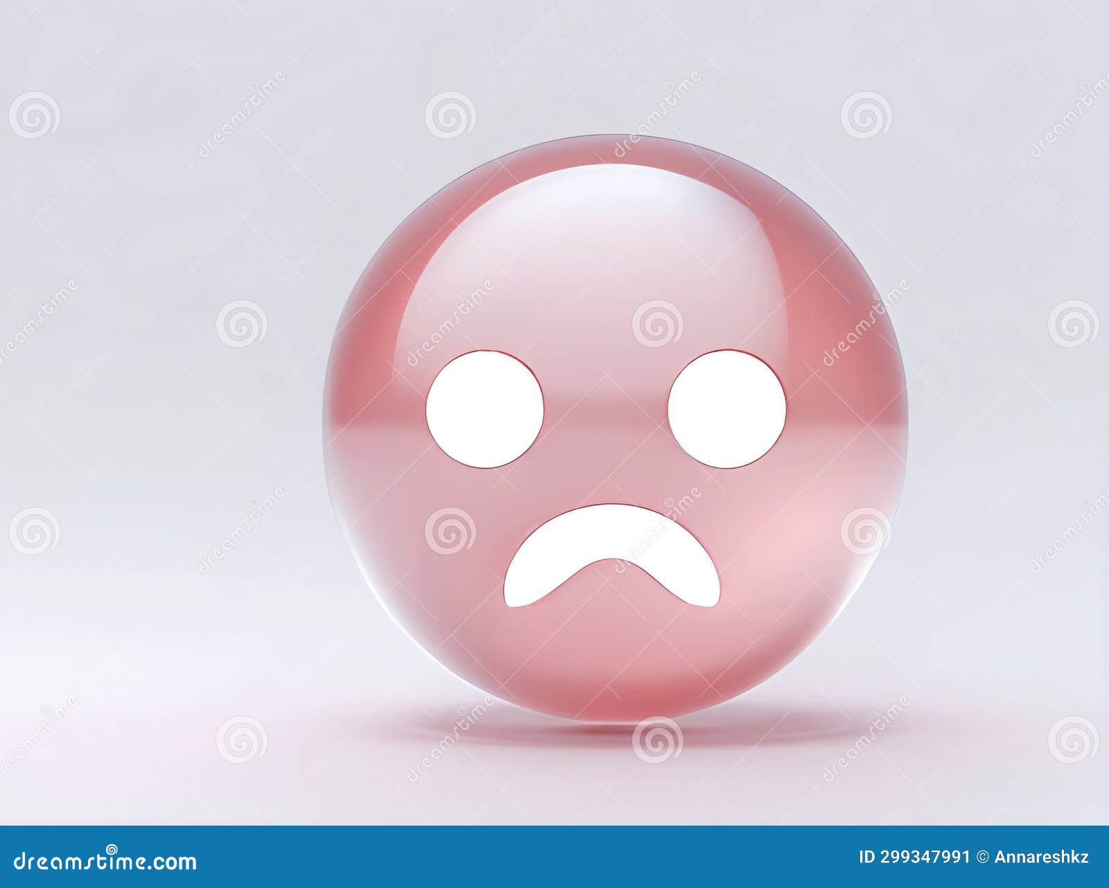 3D Icon of a Red Sad Smiley Face on a White Background. AI Generative ...