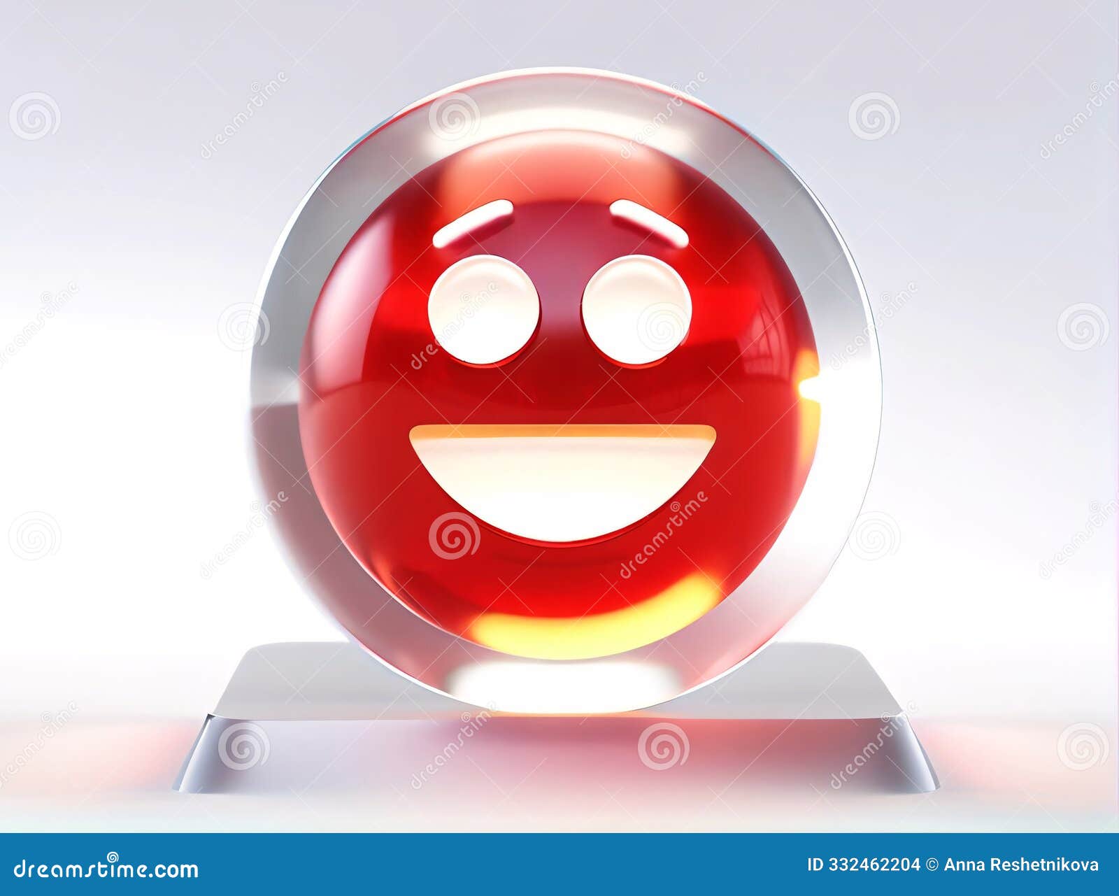 3D Icon of a Red Smiley Face on a White Background. AI Generative ...