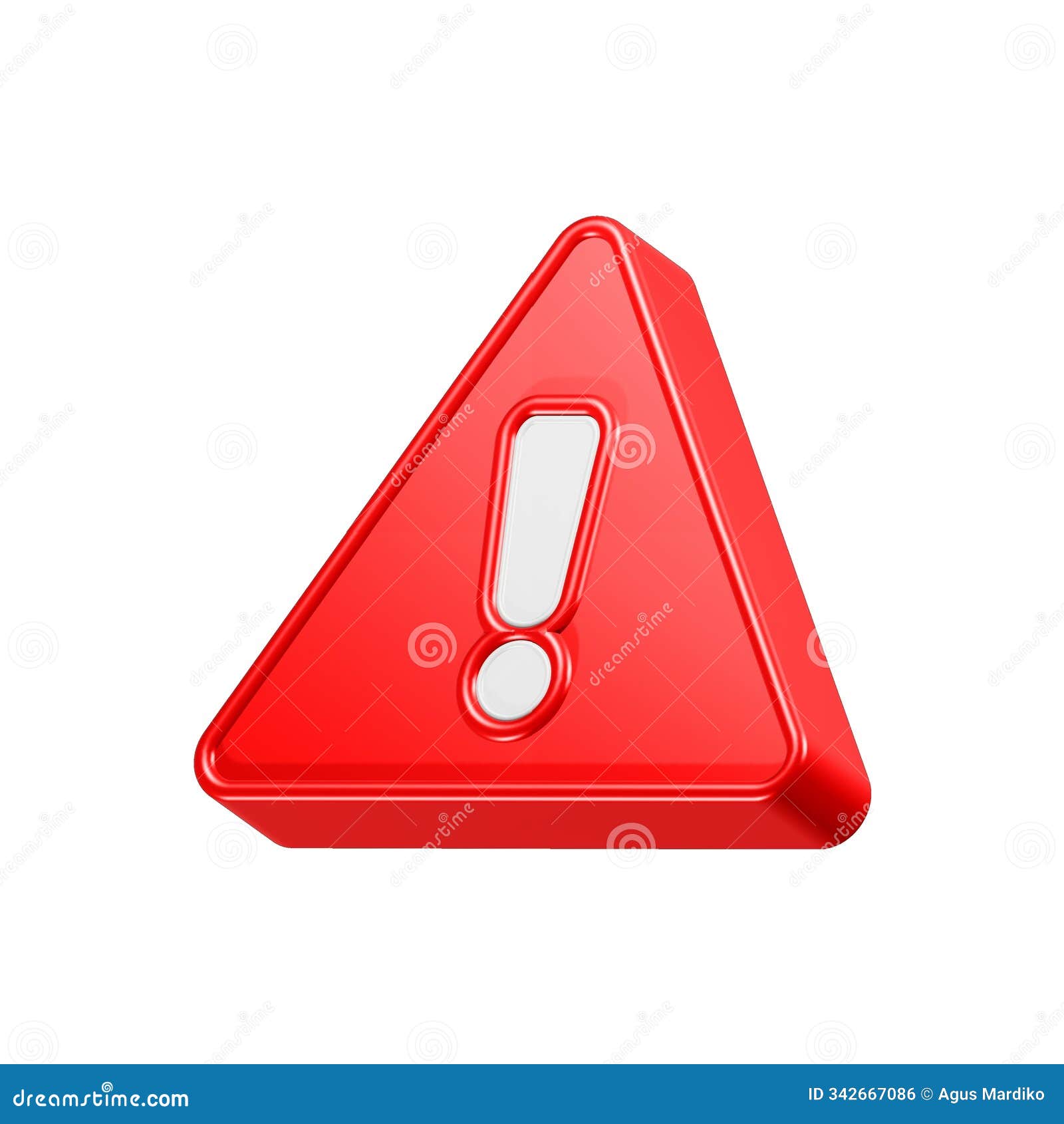 3d Icon of Red Warning Triangle Sign Stock Photo - Illustration of text ...