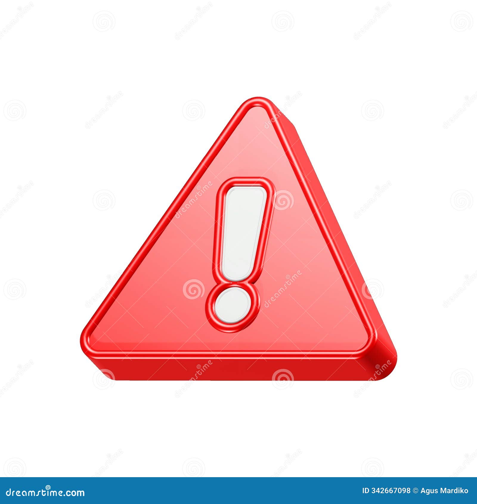 3d Icon of Red Warning Triangle Sign Stock Photo - Illustration of text ...