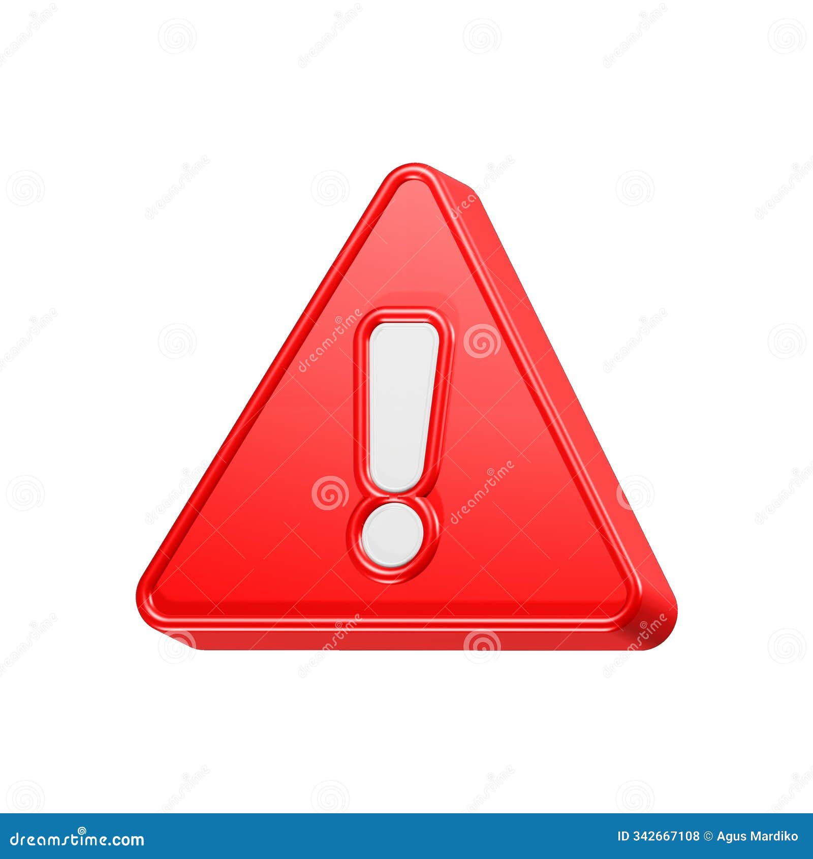 3d Icon of Red Warning Triangle Sign Stock Photo - Illustration of ...