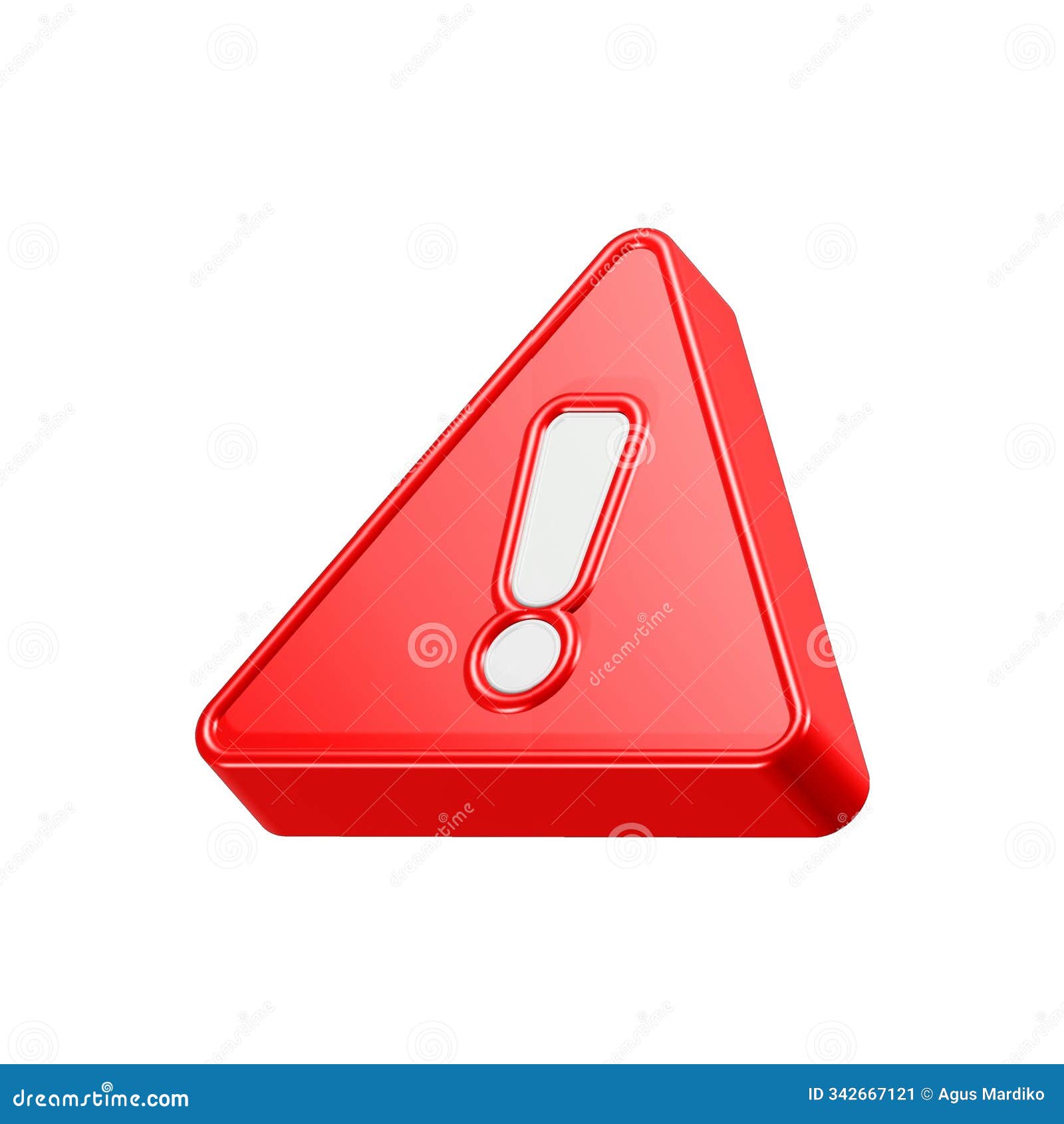 3d Icon of Red Warning Triangle Sign Stock Image - Illustration of ...