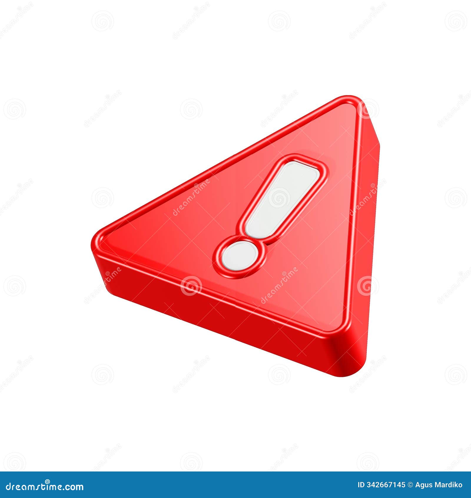 3d Icon of Red Warning Triangle Sign Stock Image - Illustration of ...