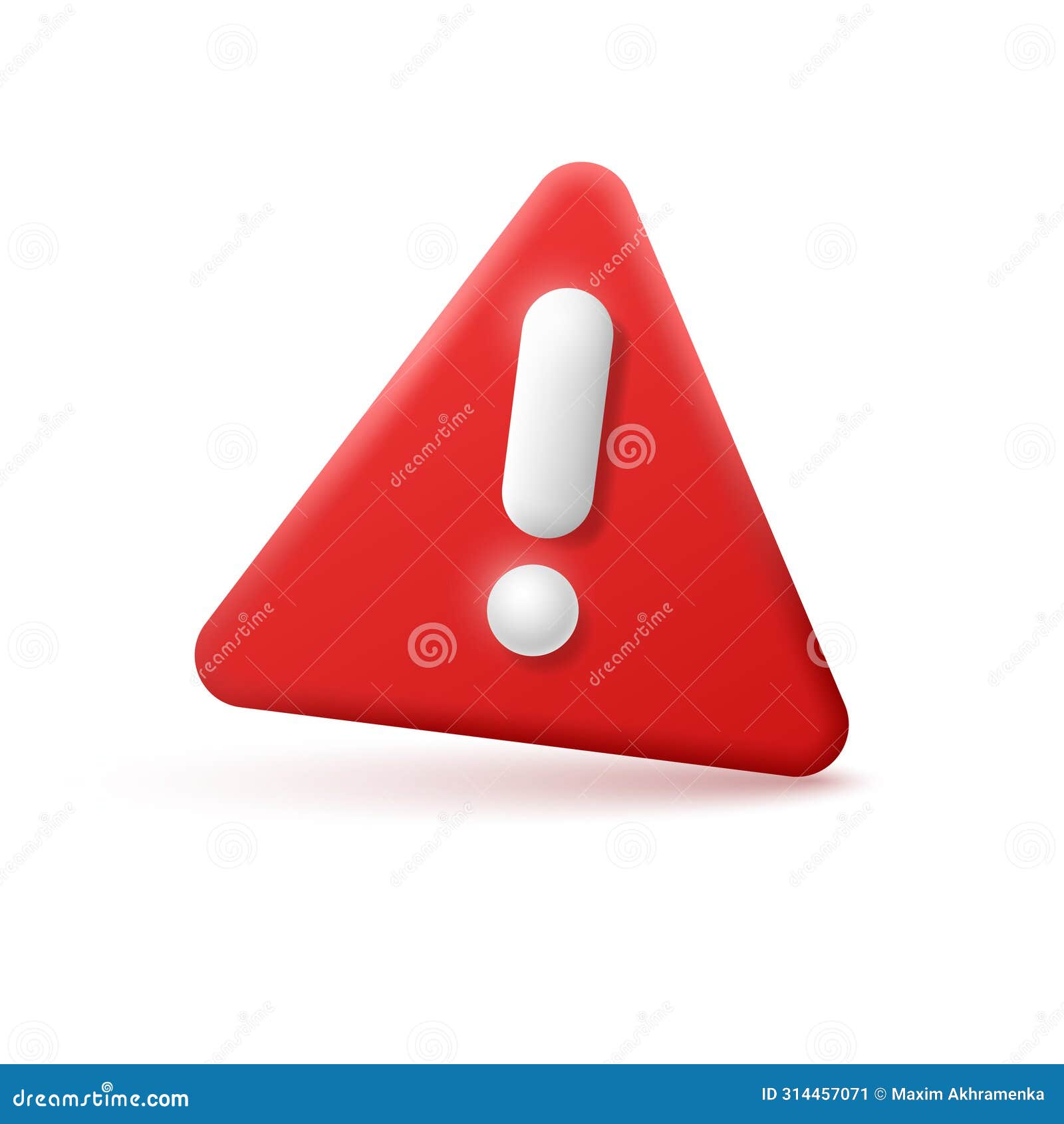 3d Icon of Red Warning Triangle Sign. Warning and Danger Notification ...