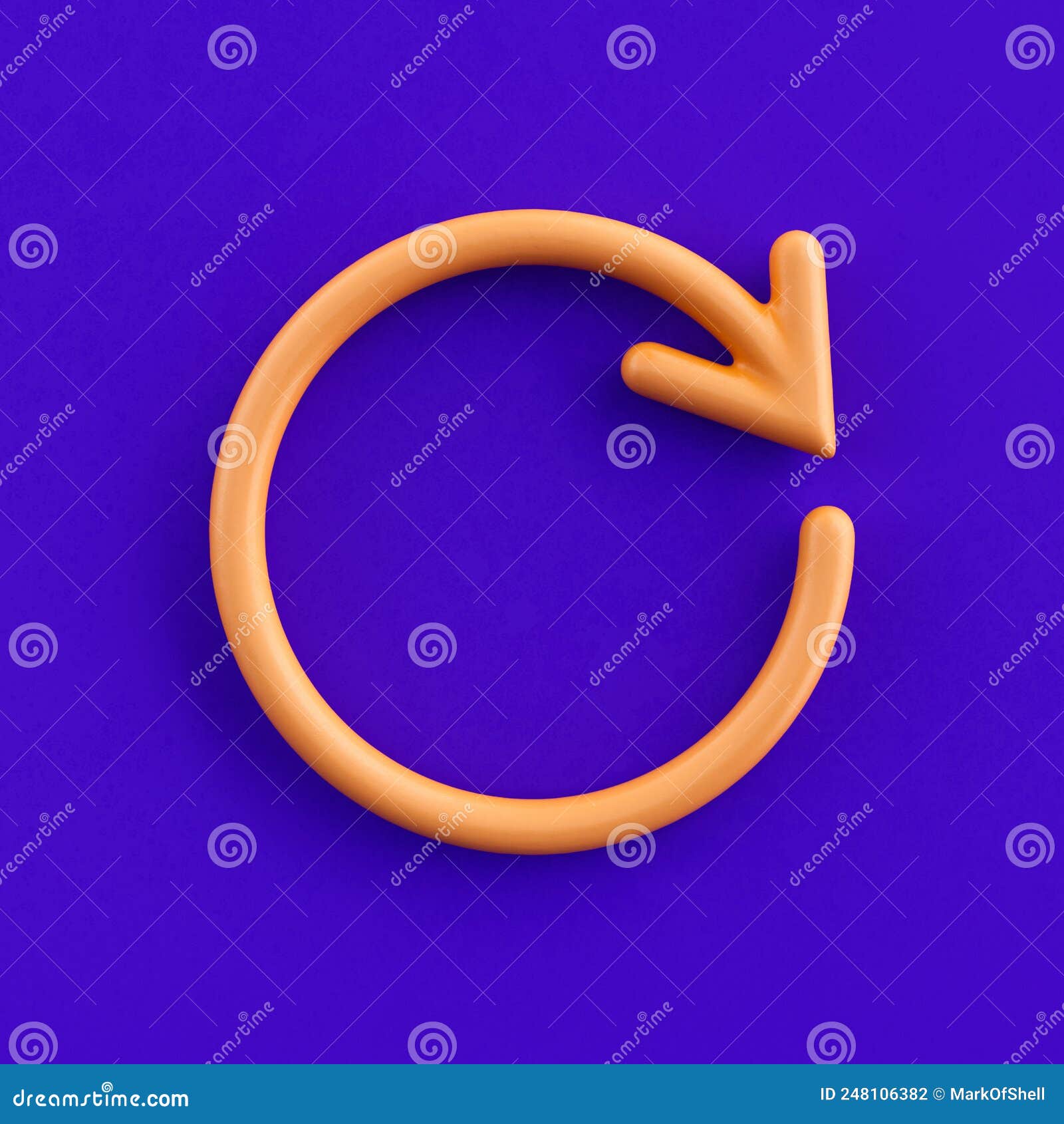 3d Icon Refresh, Outline Yellow Arrow Icon, Direction Symbol, 3d ...