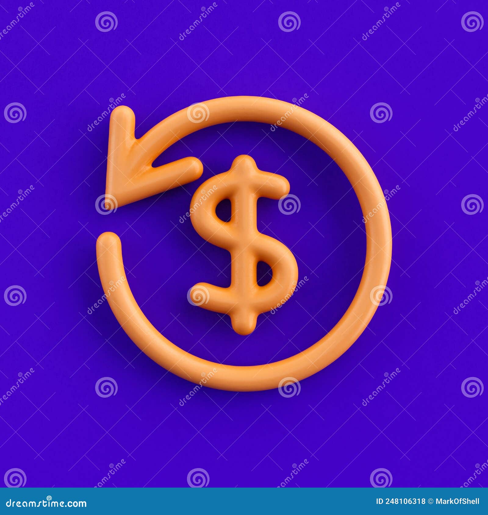 3d Icon Refund, Outline Yellow Arrow Icon, Direction Symbol, 3d ...