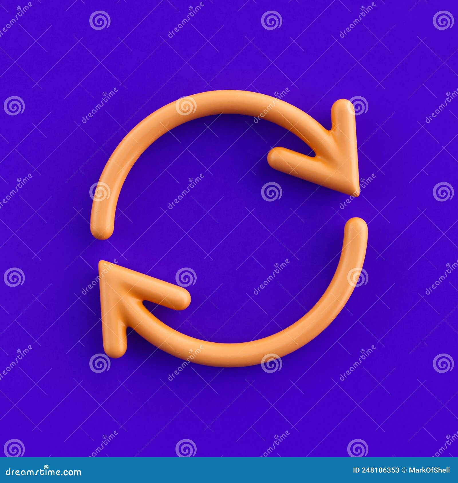 3d Icon Reload, Outline Yellow Arrow Icon, Direction Symbol, 3d ...