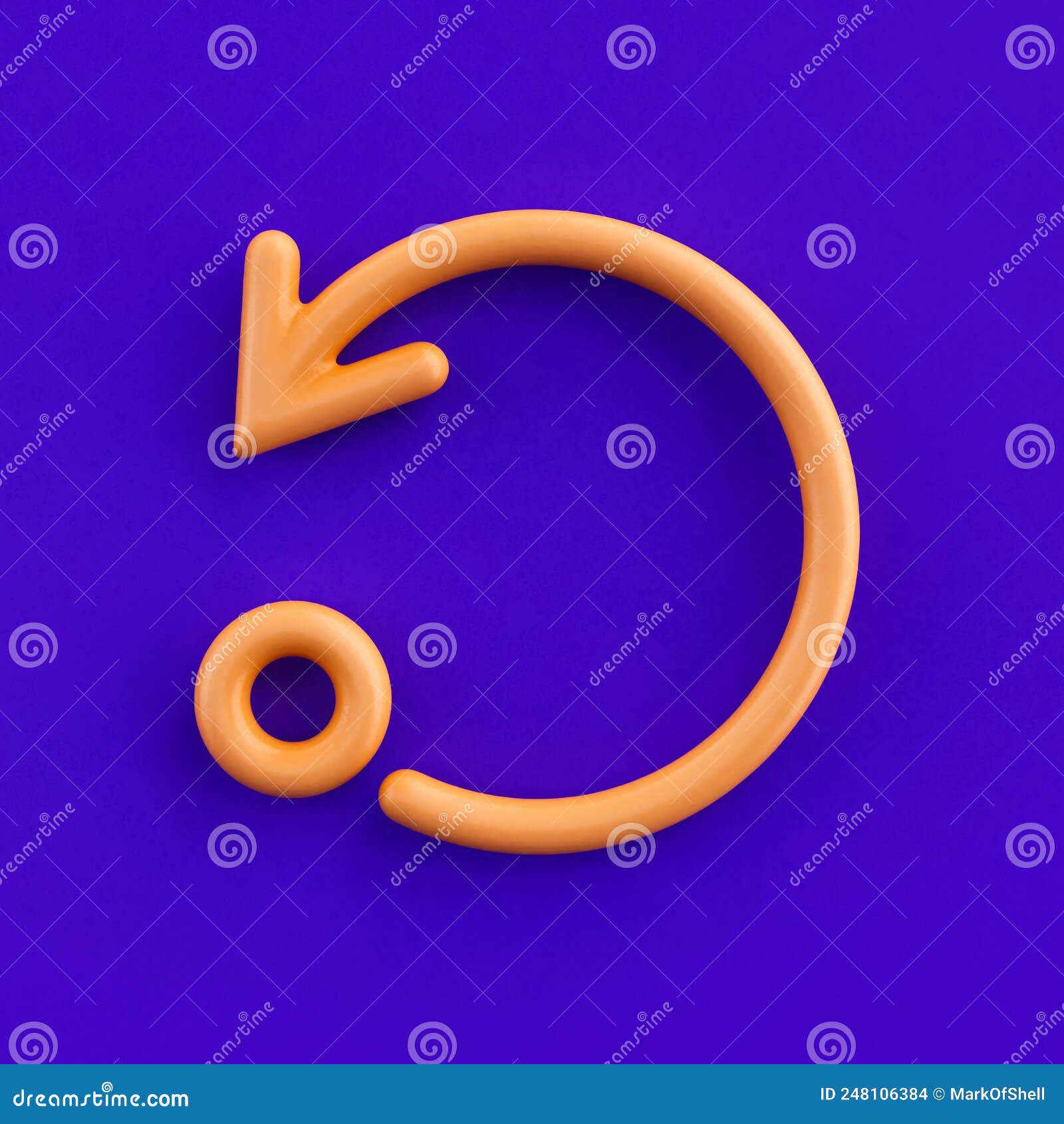 3d Icon Repeat Cycle, Outline Yellow Arrow Icon, Direction Symbol, 3d ...