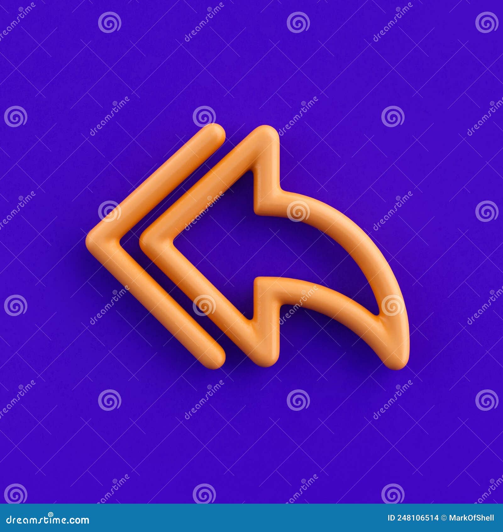 3d Icon Reply All, Outline Yellow Arrow Icon, Direction Symbol, 3d ...