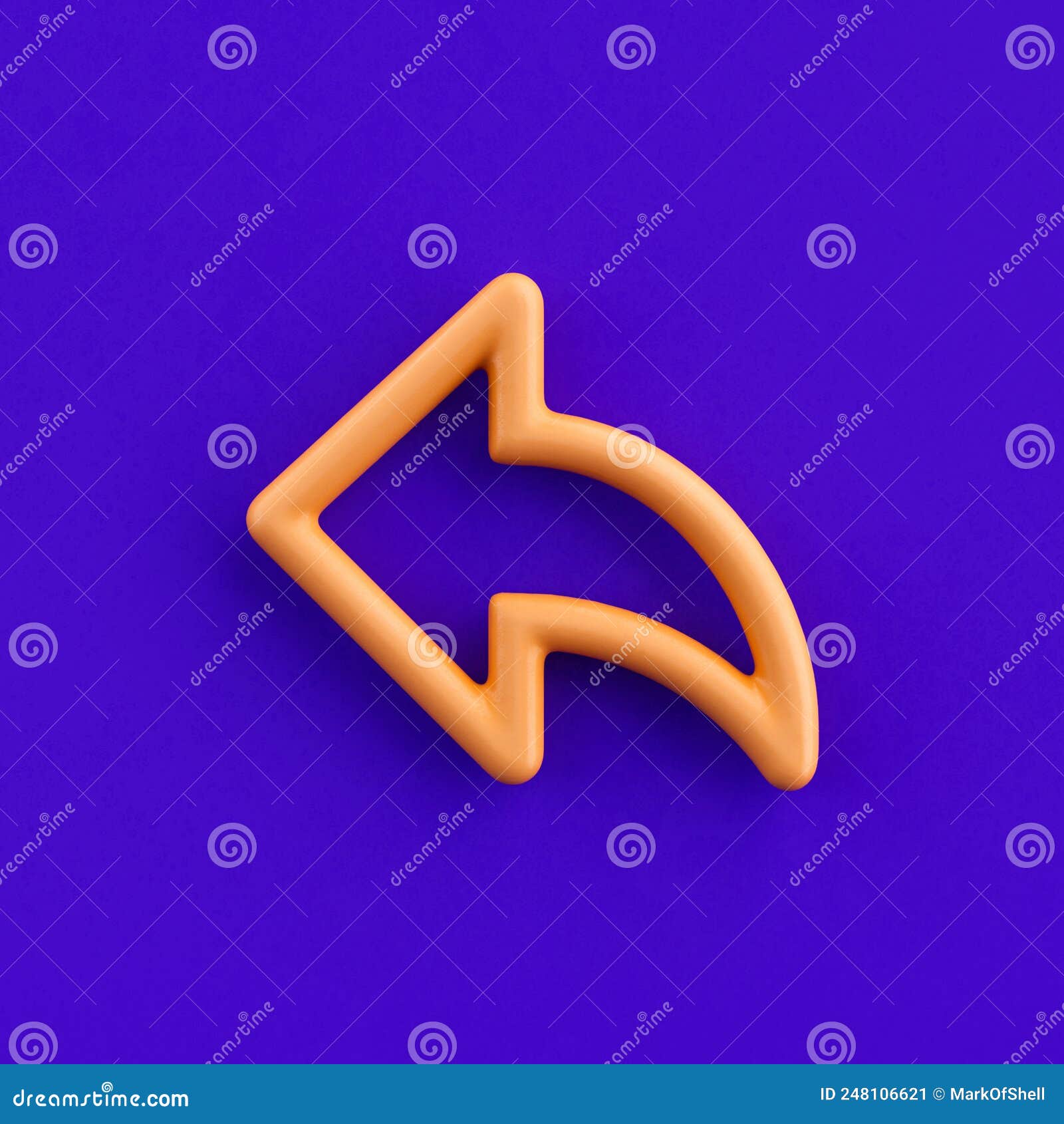 3d Icon Reply Arrow, Outline Yellow Arrow Icon, Direction Symbol, 3d ...