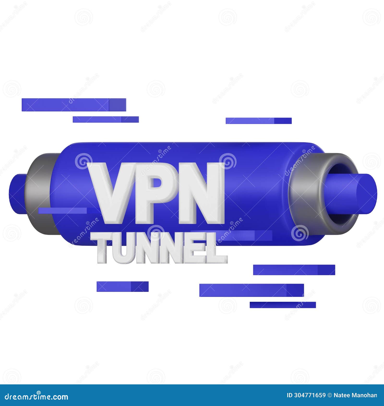 VPN Secure Connection Tunnel 3D Icon Stock Illustration - Illustration ...