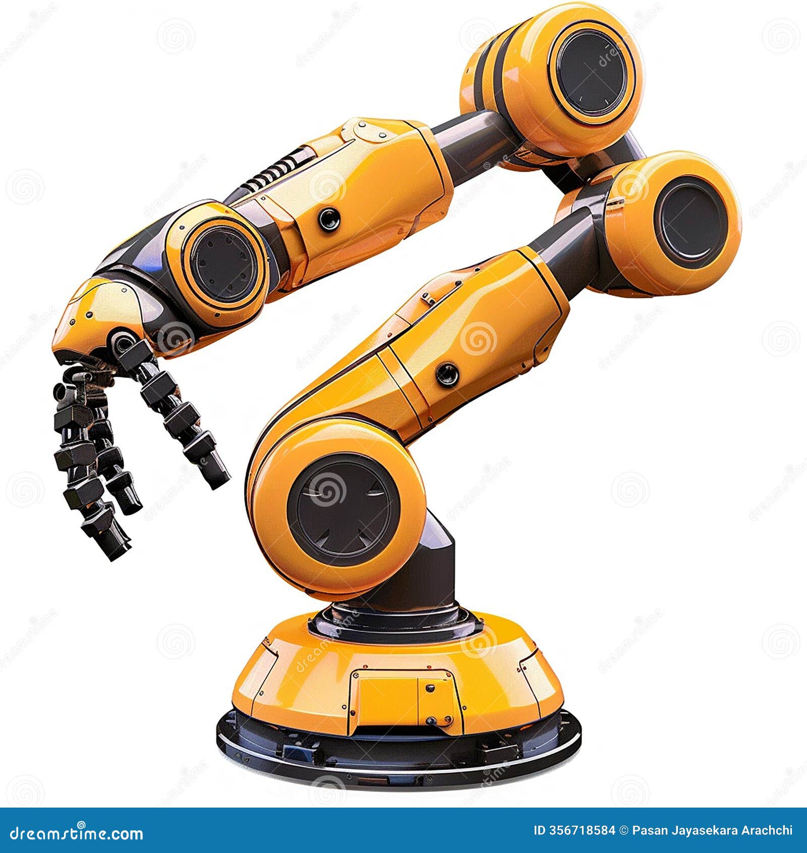 A 3D Icon of a Robotic Arm with a White Background Stock Illustration ...
