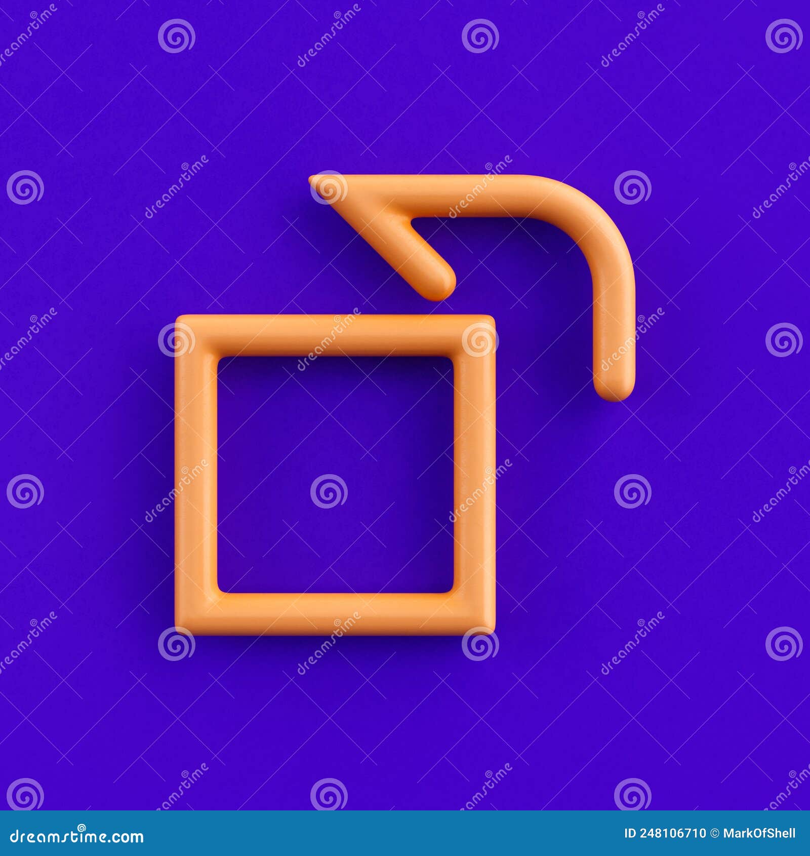 3d Icon Rotate Left, Outline Yellow Arrow Icon, Direction Symbol, 3d ...