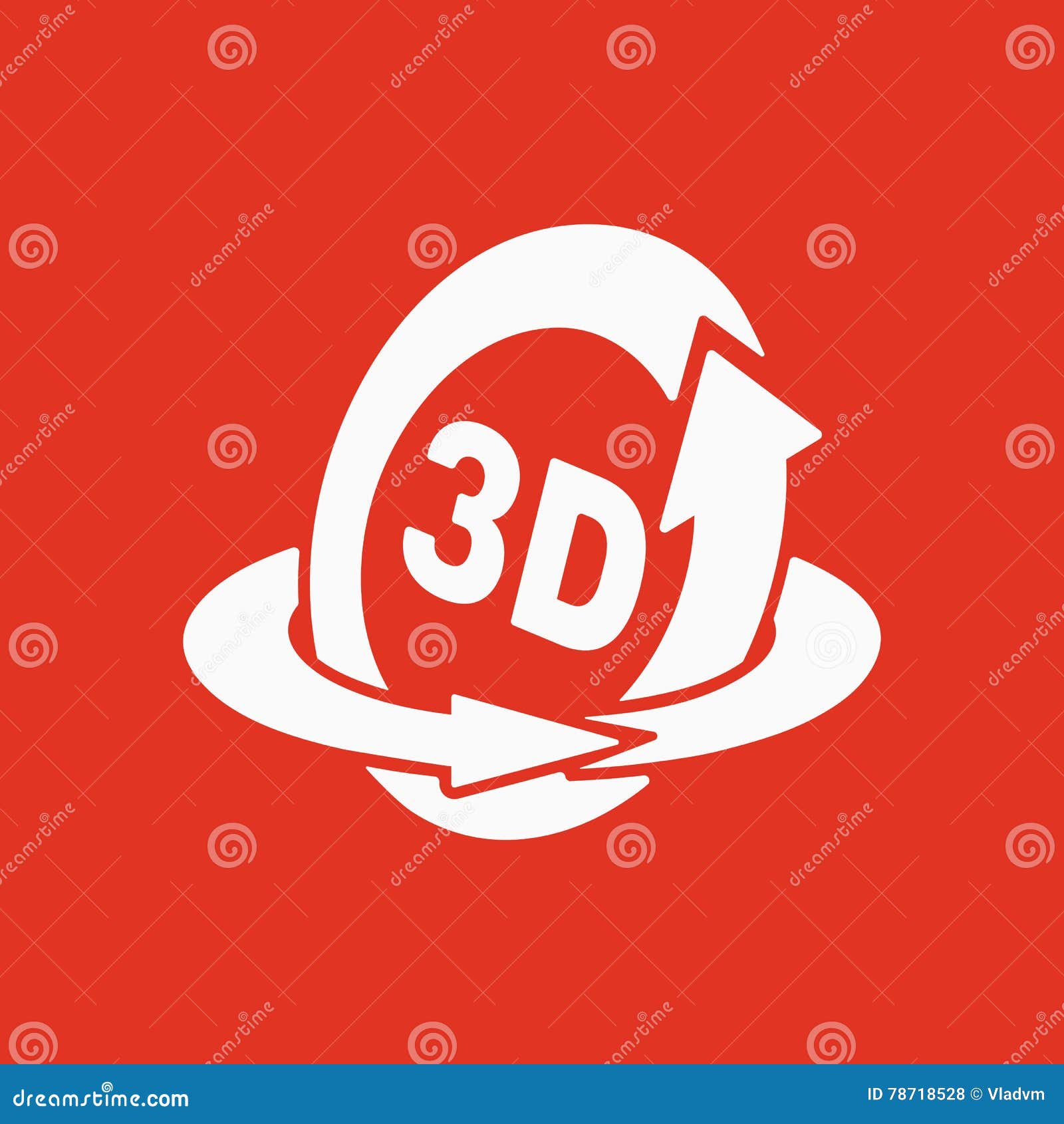 The 3d Icon. Rotation Arrow Symbol Stock Vector - Illustration of round ...