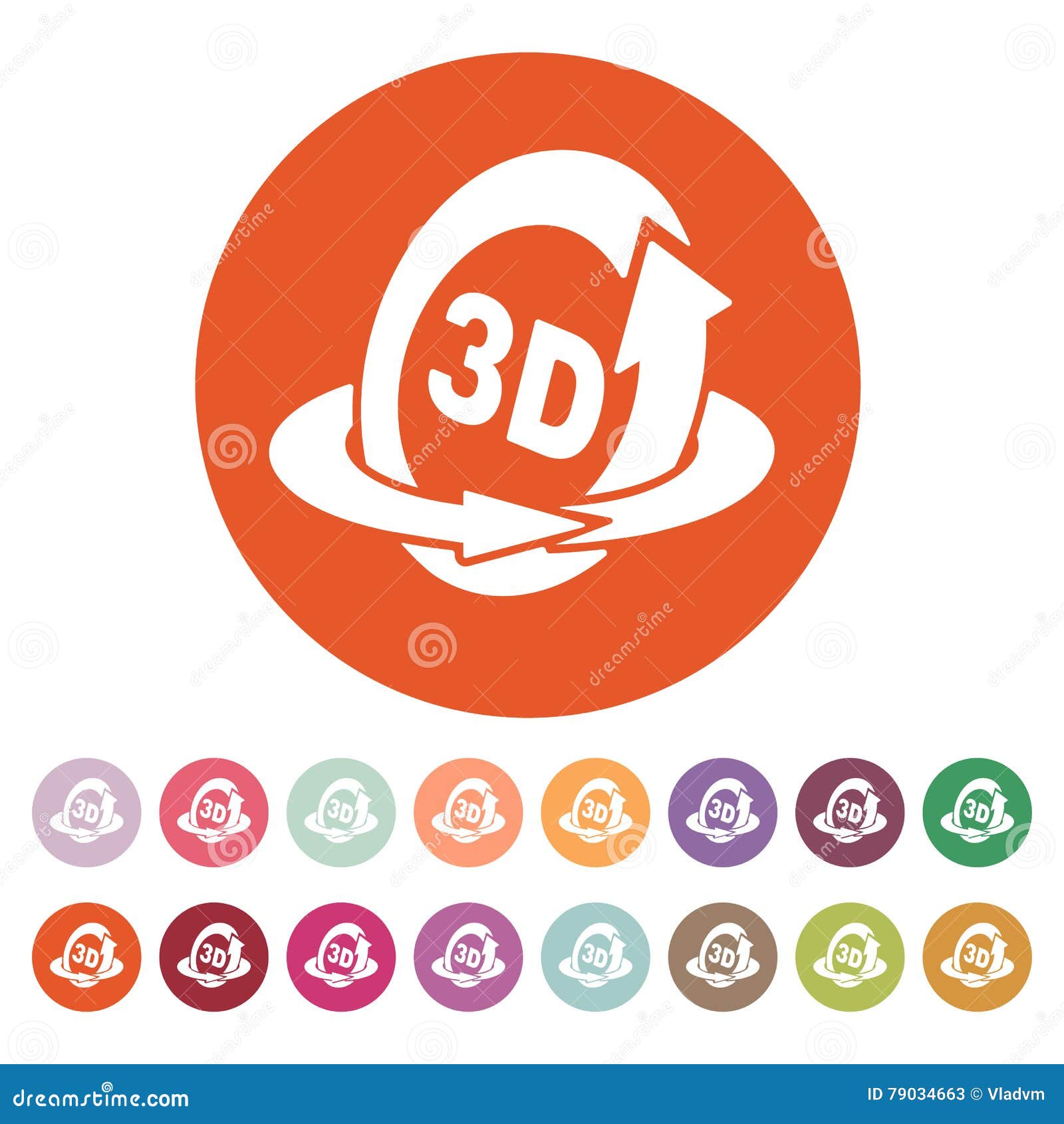The 3d Icon. Rotation Arrow Symbol Stock Illustration - Illustration of ...