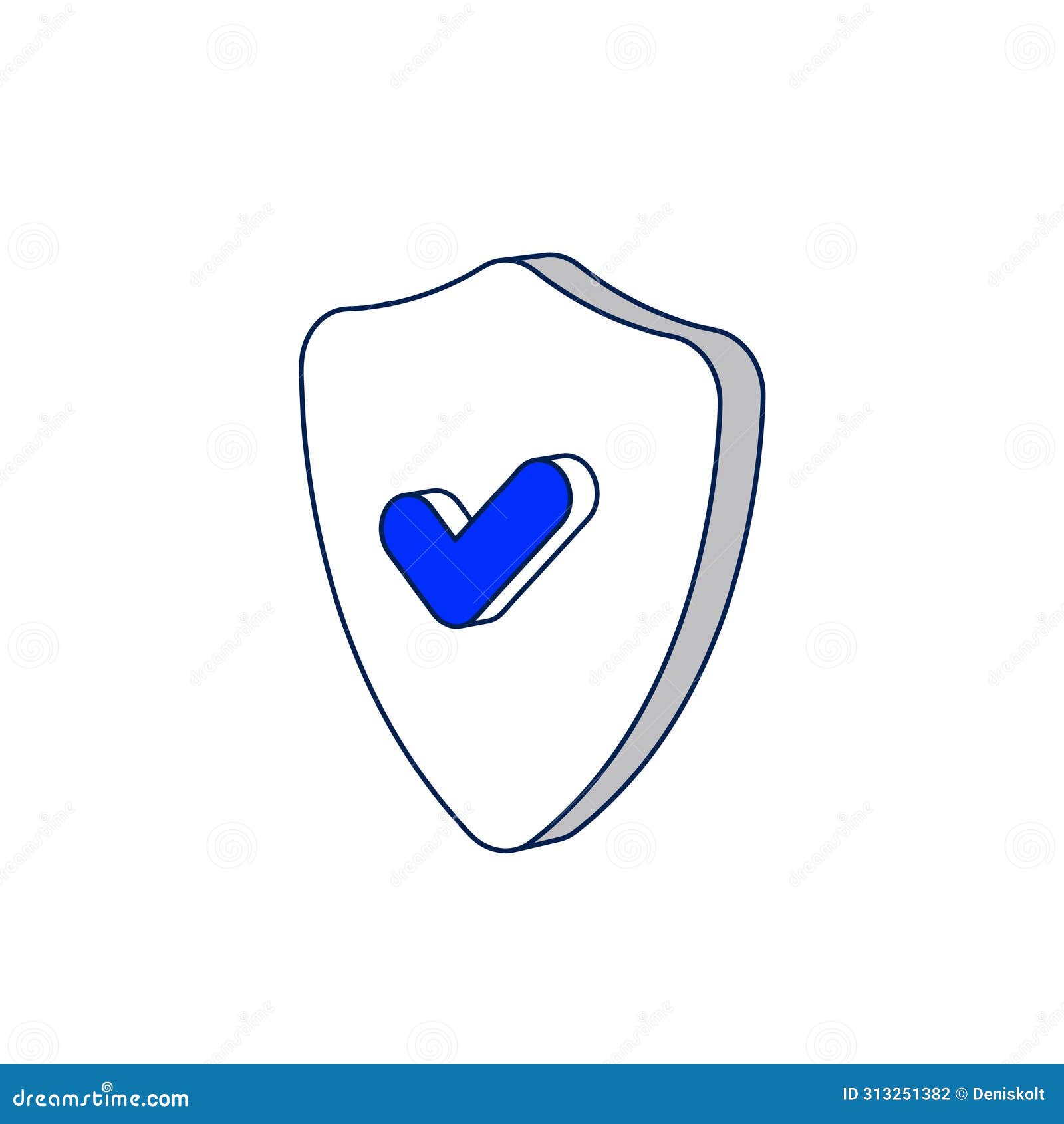 3d Icon Safety Shield Check Mark. Symbol Security Stock Vector ...