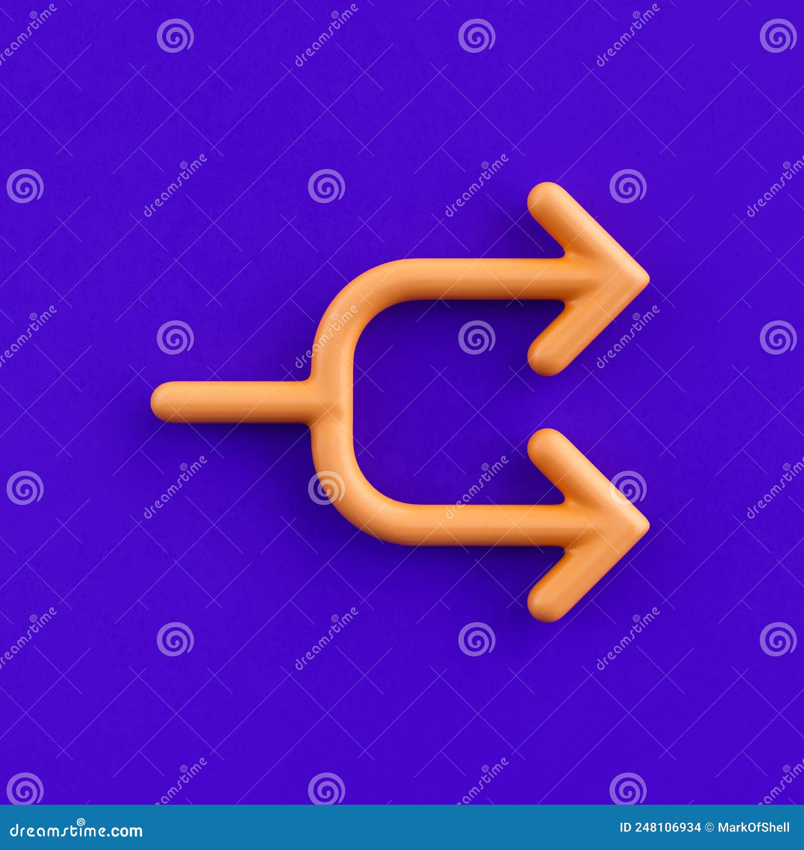 3d Icon Separate Directions, Outline Yellow Arrow Icon, Direction ...