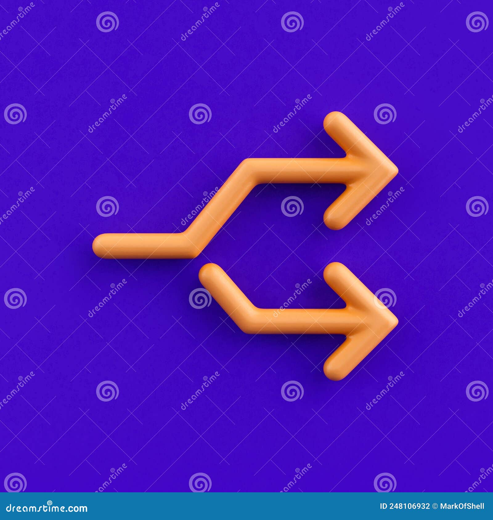3d Icon Separate, Outline Yellow Arrow Icon, Direction Symbol, 3d ...