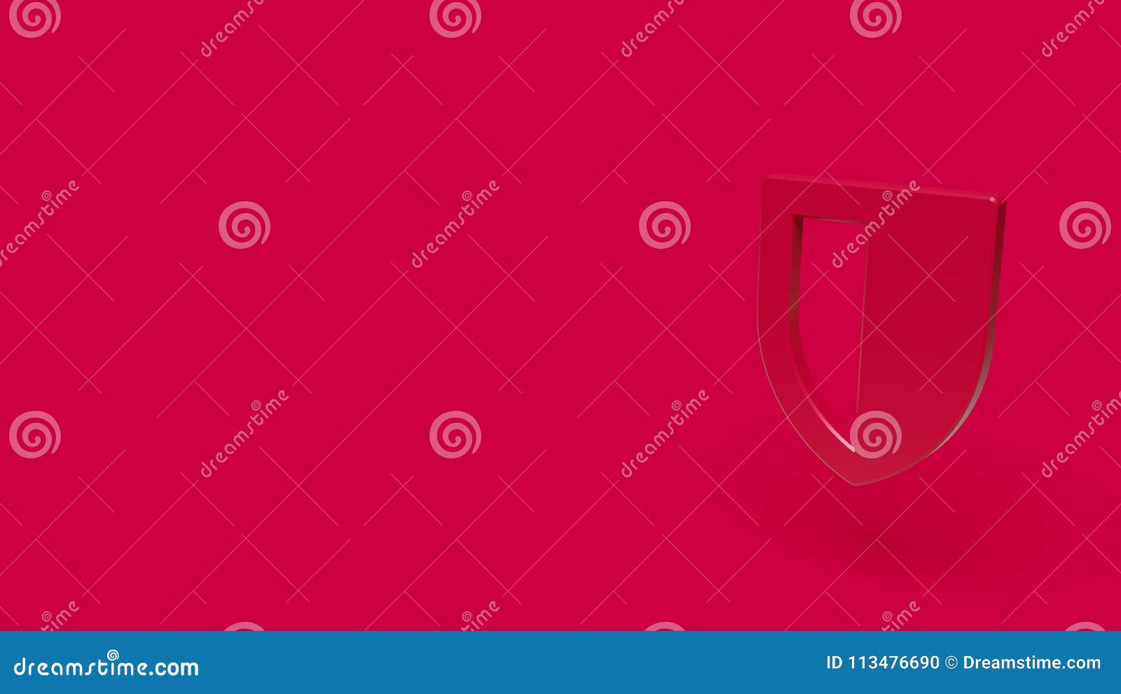3D Icon of Shield with Red Background Stock Illustration - Illustration ...
