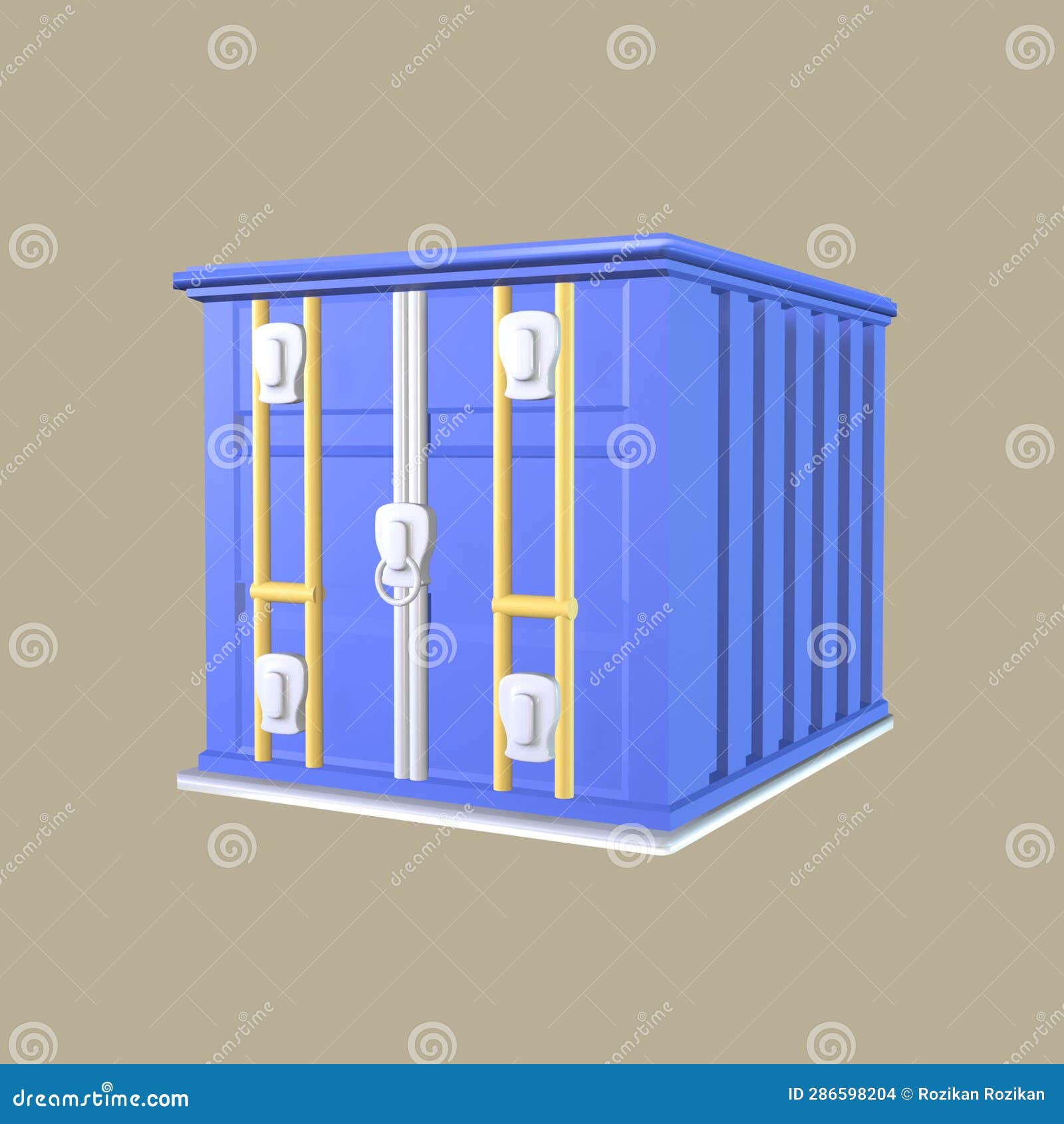 3D Icon Shipping Container Rendered Isolated on the Colored Background ...