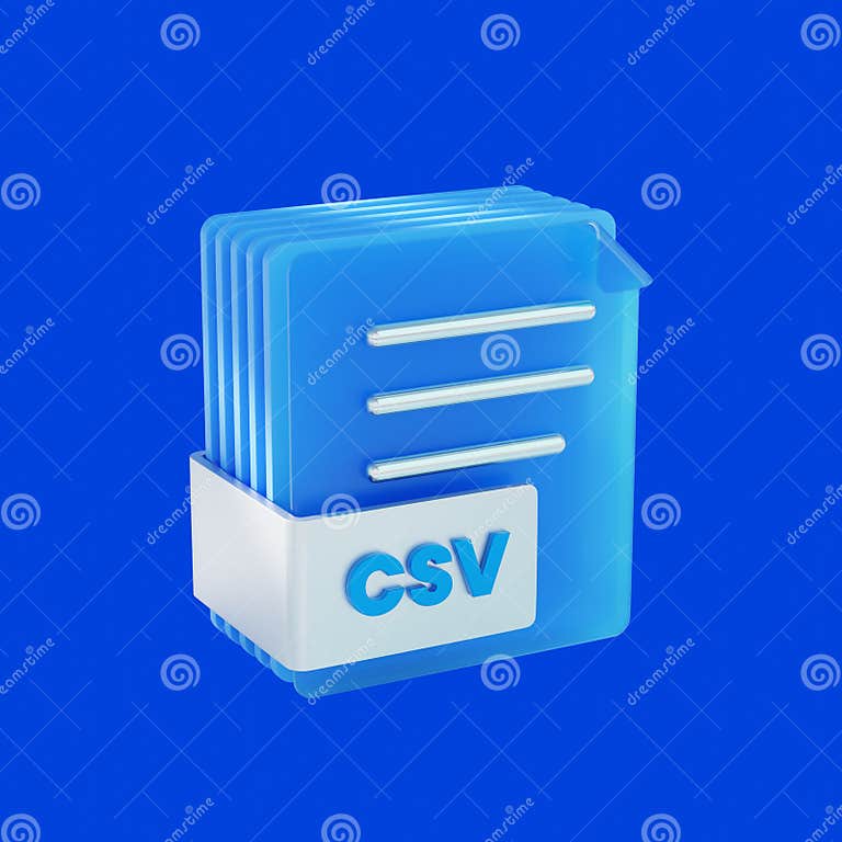 A 3D Files Icon with a Prominently Displayed CSV Sign. Stock ...