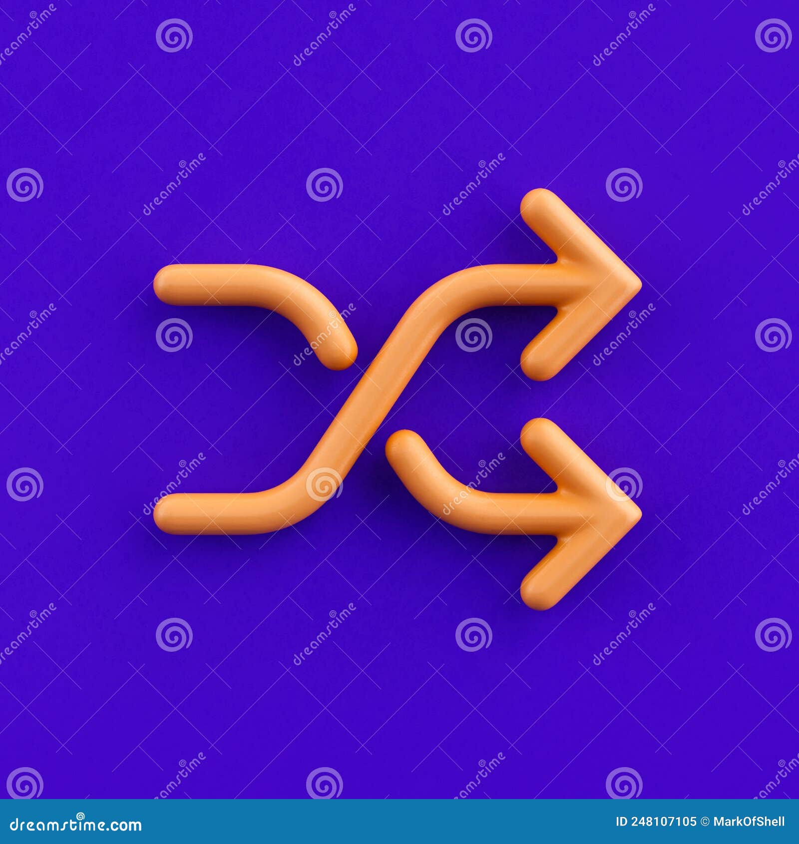 3d Icon Shuffle, Outline Yellow Arrow Icon, Direction Symbol, 3d ...