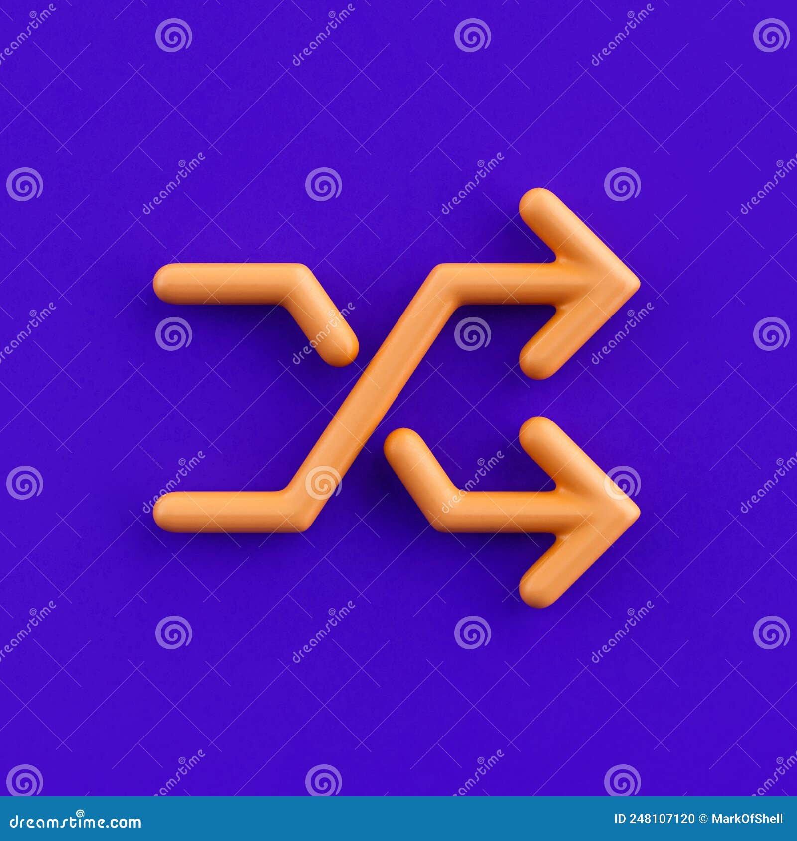 3d Icon Shuffle , Outline Yellow Arrow Icon, Direction Symbol, 3d ...