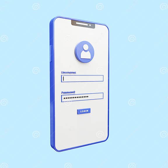 3D Icon of an Authentication Login Form Stock Illustration ...
