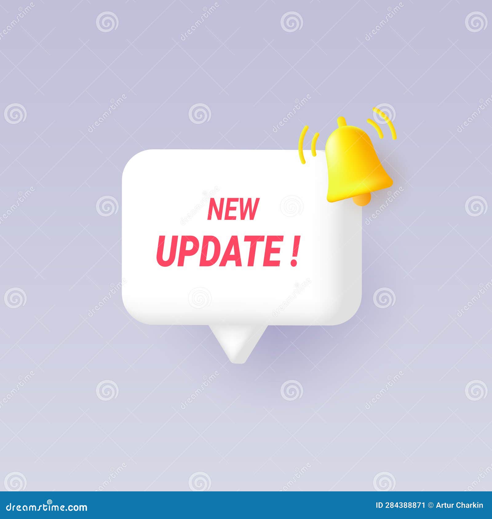 3d Icon of a Speech Bubble with a Message about a New Software Update ...