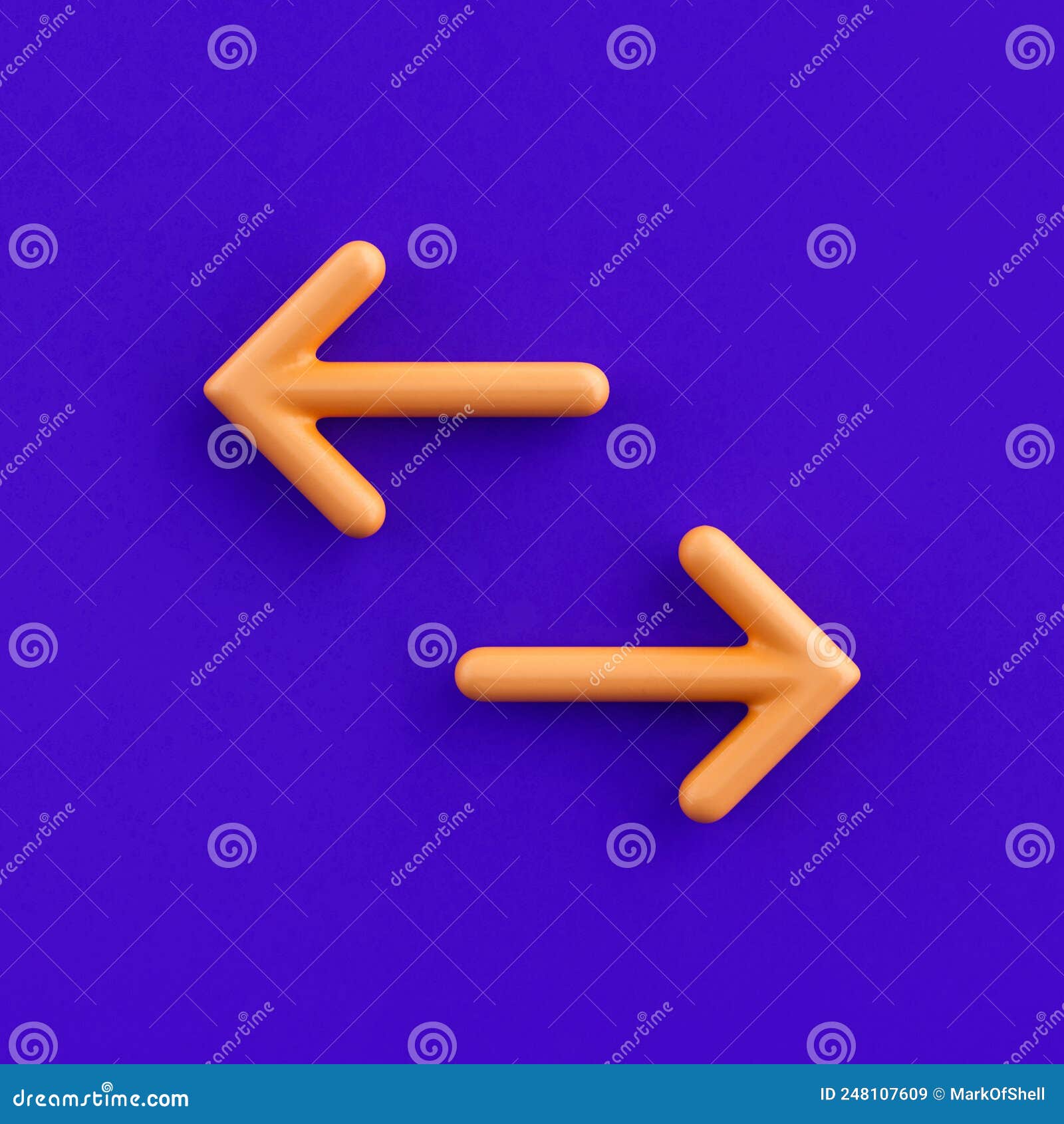 3d Icon Swap Horizontal, Outline Yellow Arrow Icon, Direction Symbol ...