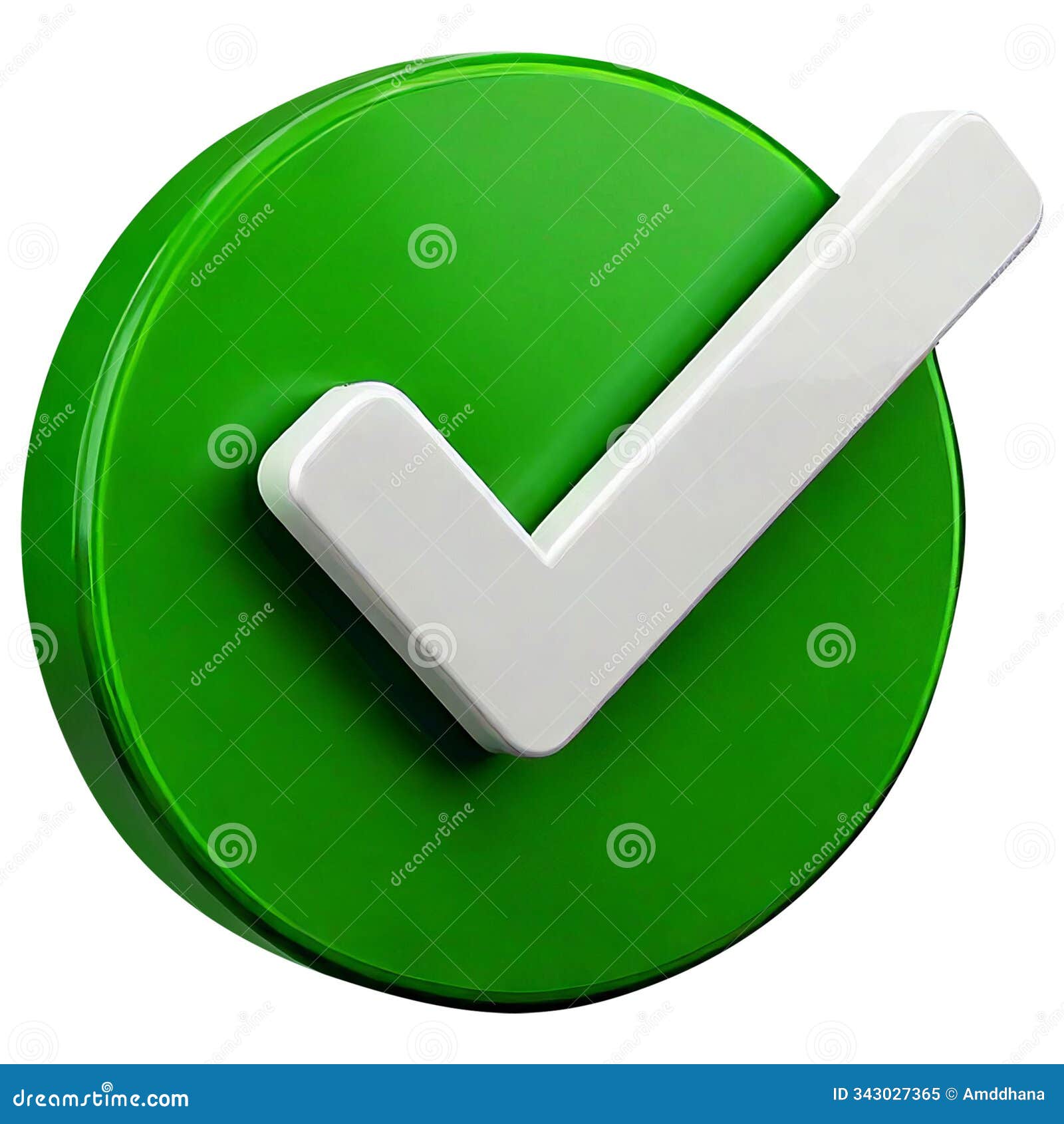 Tick Round Symbol. Green Check Mark Icon Vector Illustration ...