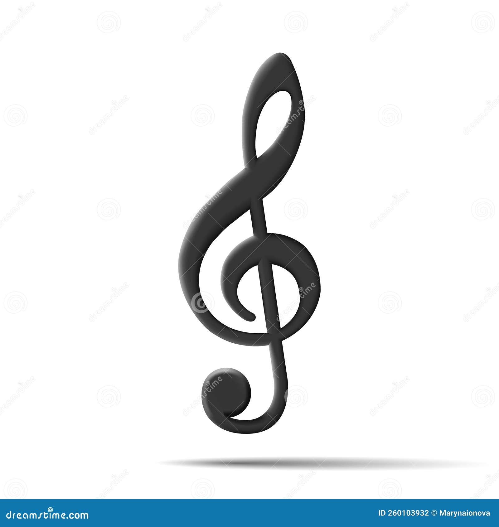 3d Icon of Treble Clef, Black Volume Isolated Sign Stock Vector ...