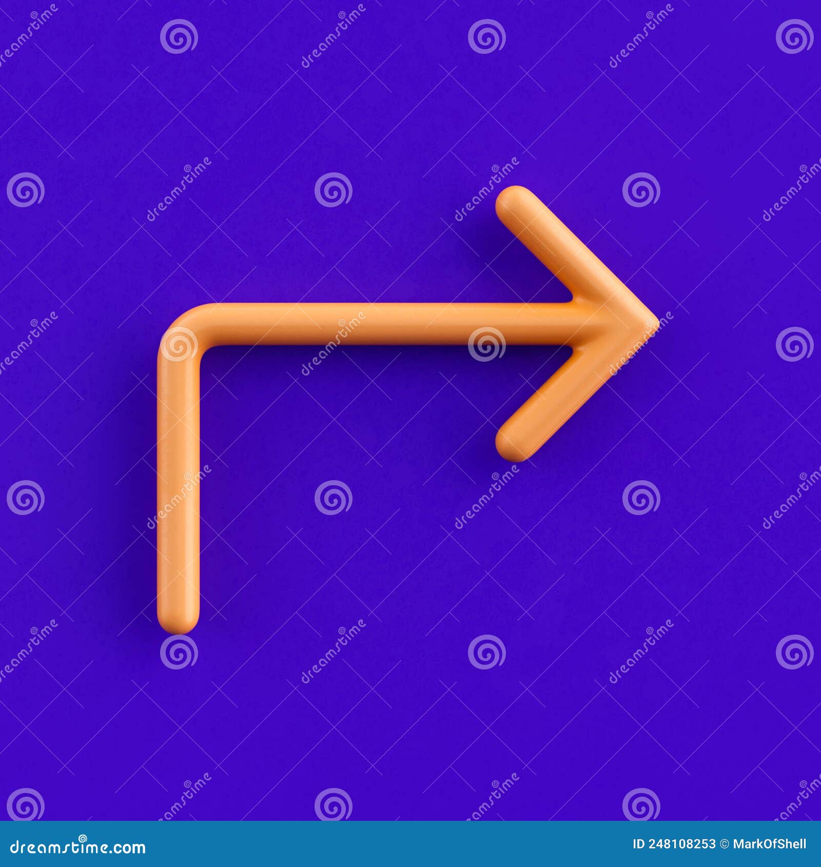3d Icon Turn, Outline Yellow Arrow Icon, Direction Symbol, 3d Rendering ...