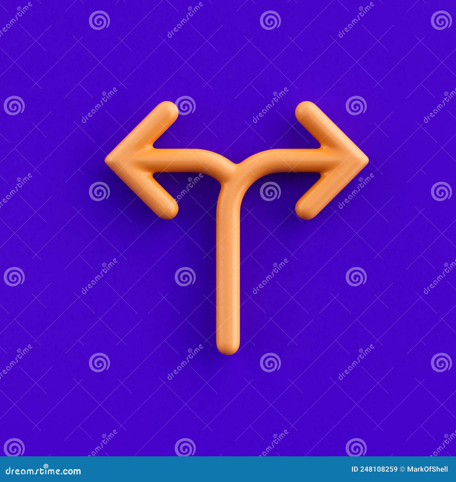 3d Icon Two Way Direction, Outline Yellow Arrow Icon, Direction Symbol ...