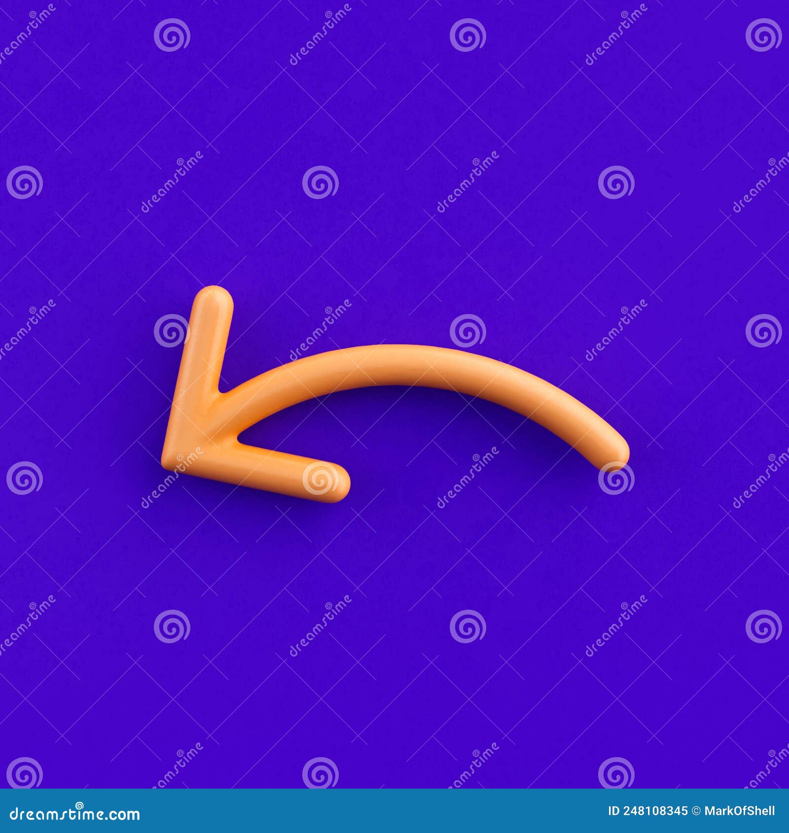 3d Icon Undo, Outline Yellow Arrow Icon, Direction Symbol, 3d Rendering ...