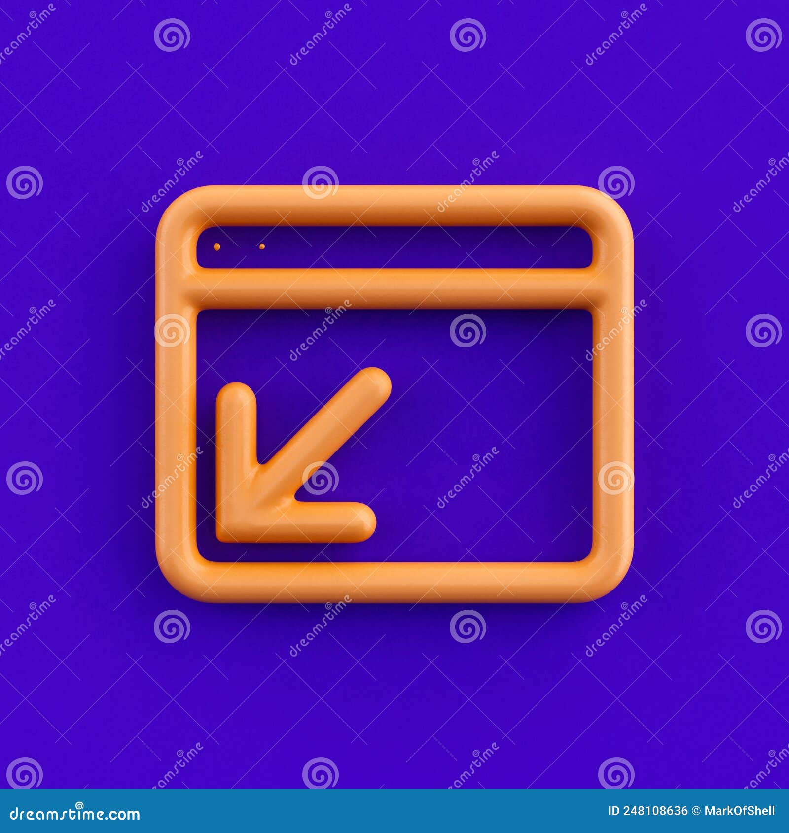 3d Icon Window Minimize, Outline Yellow Arrow Icon, Direction Symbol ...