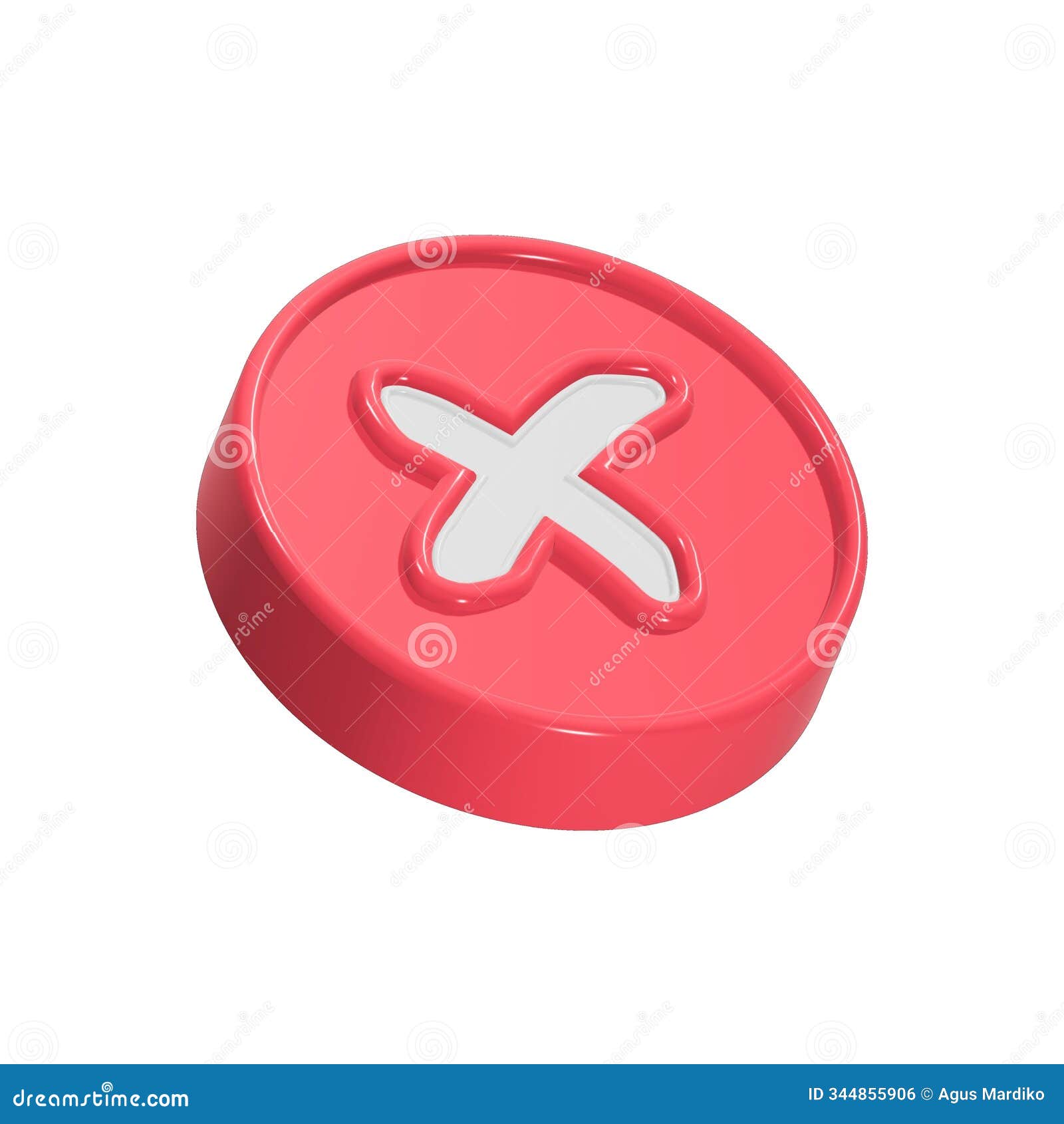 3d Icon Wrong Checkmark Box, Disapprove Or Wrong Choice Concept Stock ...