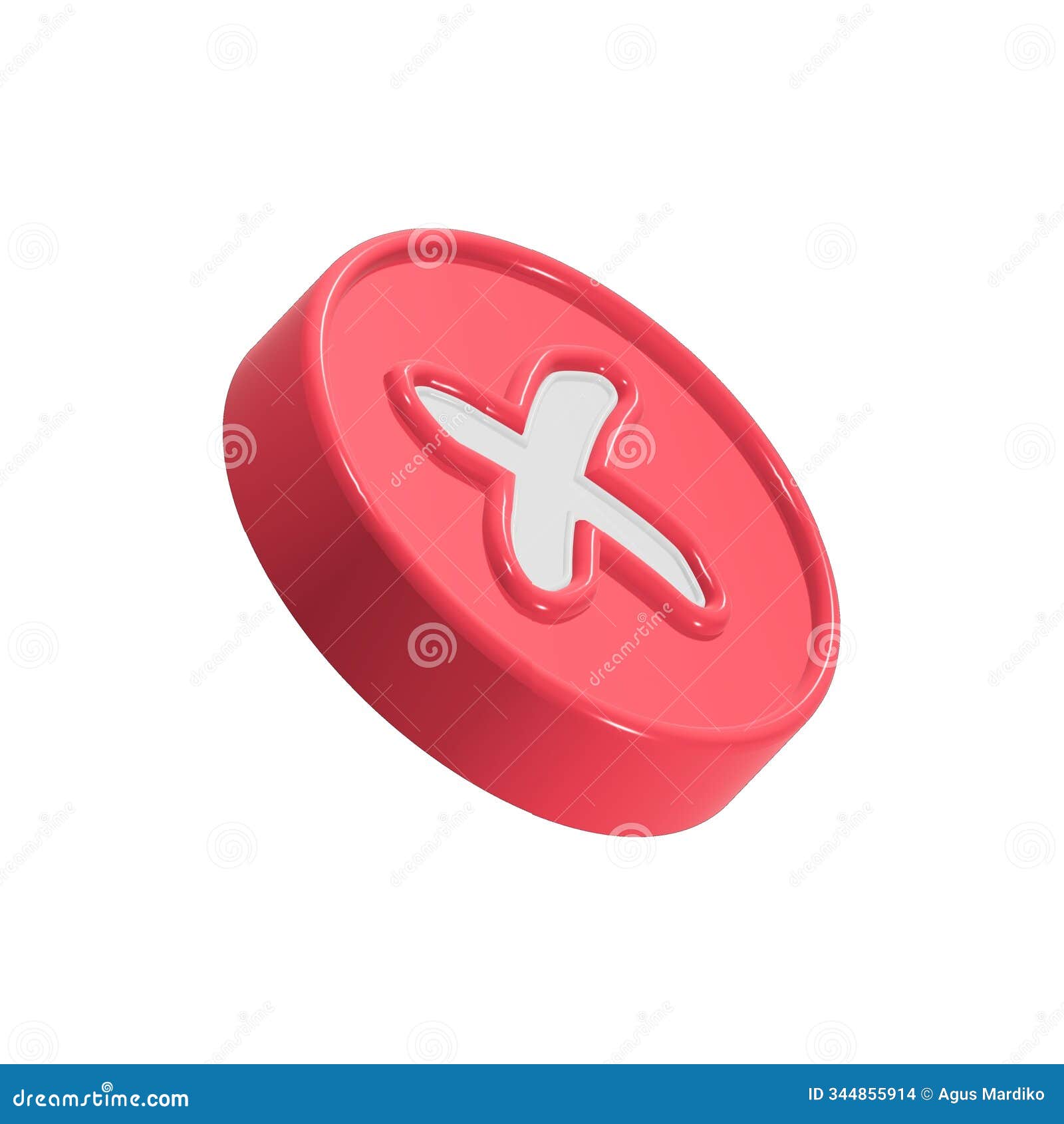 3d Icon Wrong Checkmark Box, Disapprove Or Wrong Choice Concept Royalty ...