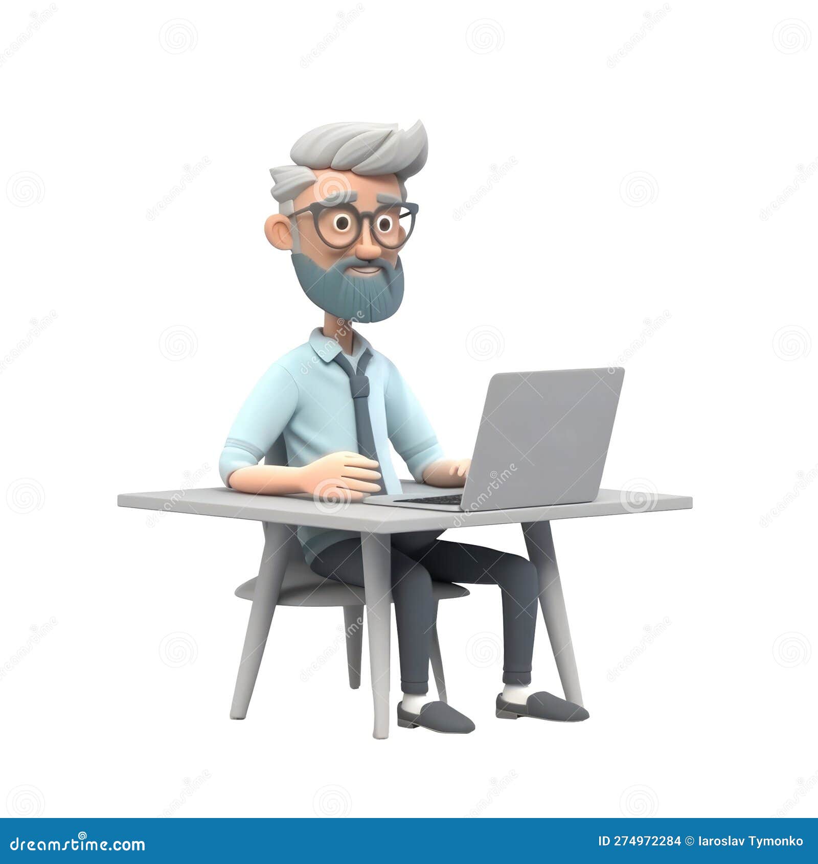 3D Icon Young Business Man Working with His Laptop in the Office or ... 3D Icon Young Business Man Working with His Laptop in the Office or ...