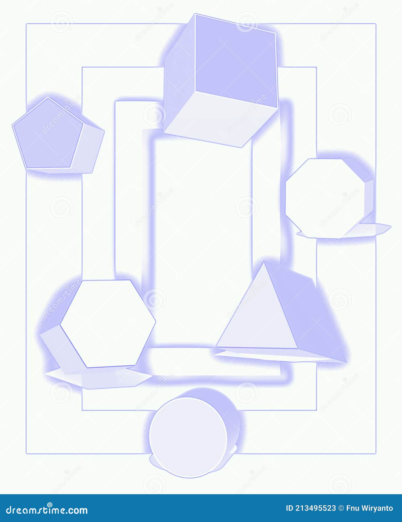 3d Icons in White Neon Light Visualization Stock Illustration ...