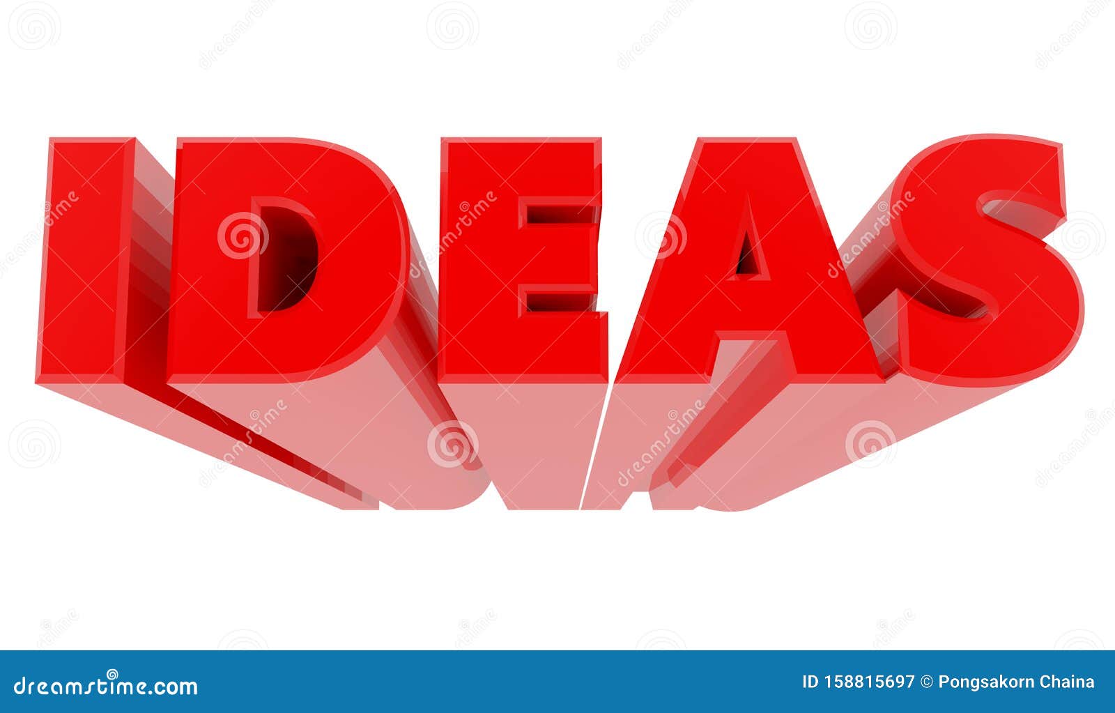 3D IDEAS Word Isolated on White Background Stock Illustration ...